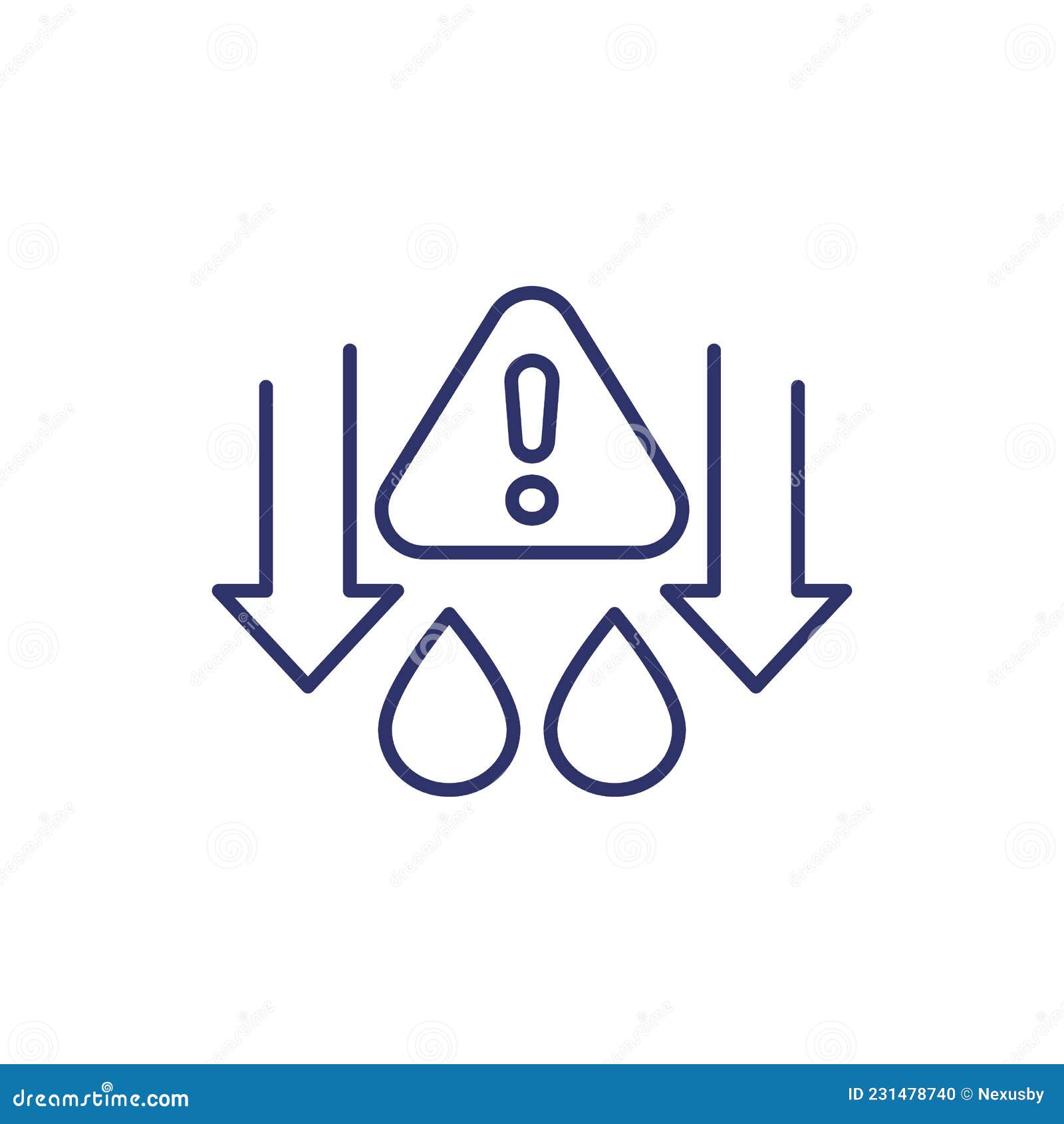 Low Water Level Warning Icon, Line Vector Stock Vector - Illustration ...