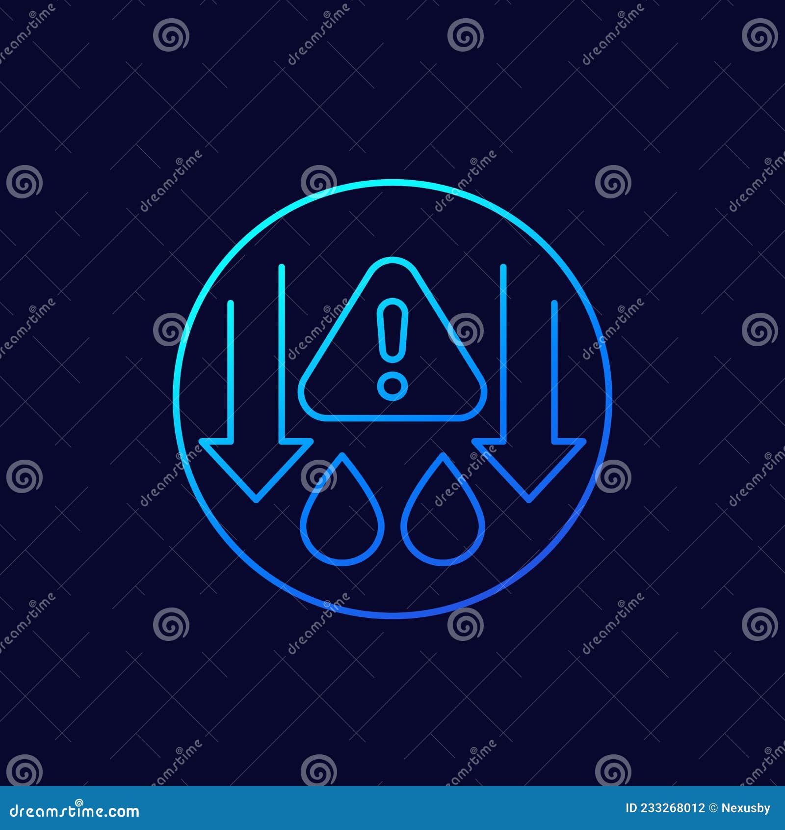 Low Water Warning Line Icon Stock Vector - Illustration of symbol ...