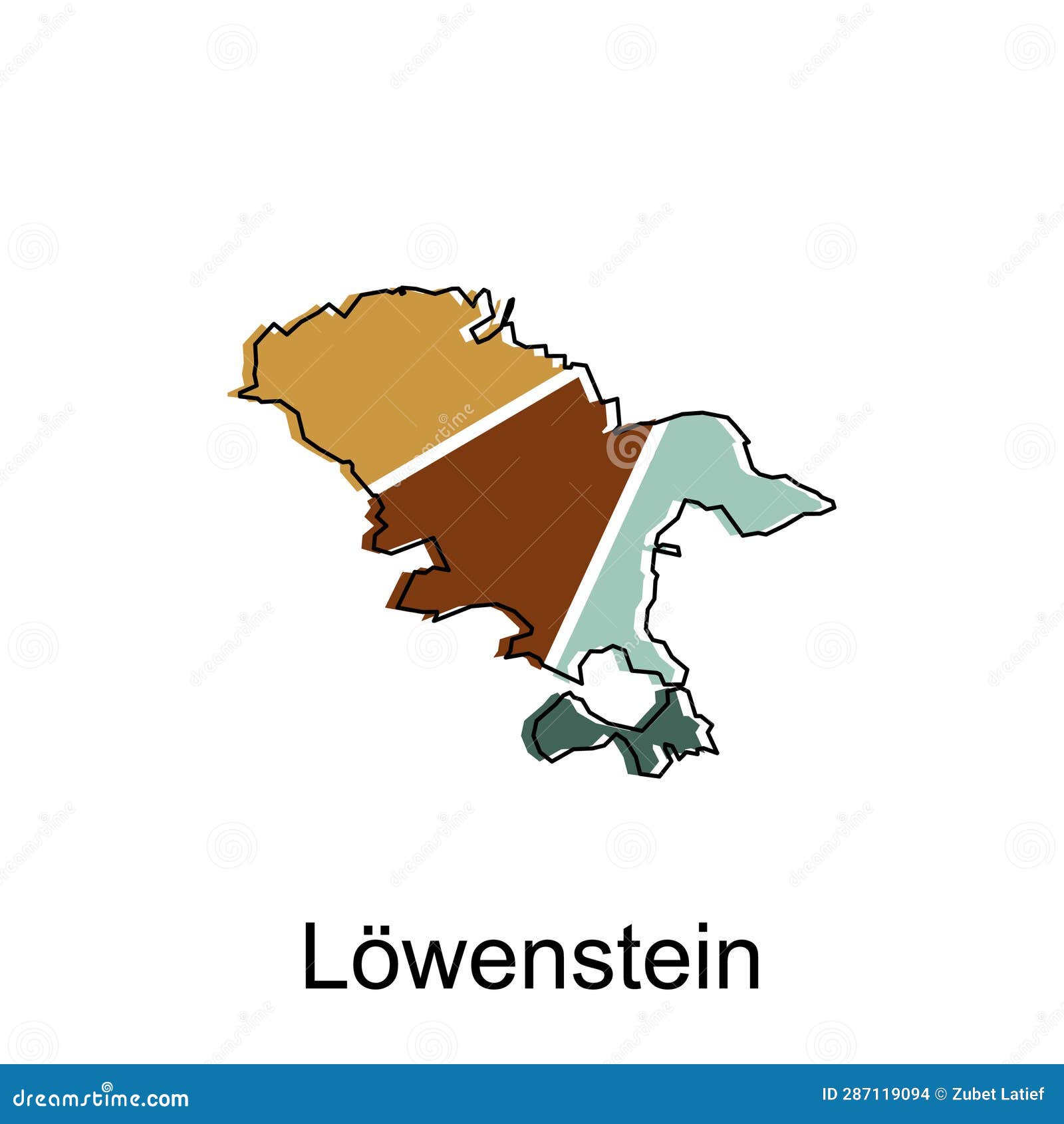 Lowenstein Map. Vector Map of the German Country. Borders of for Your ...