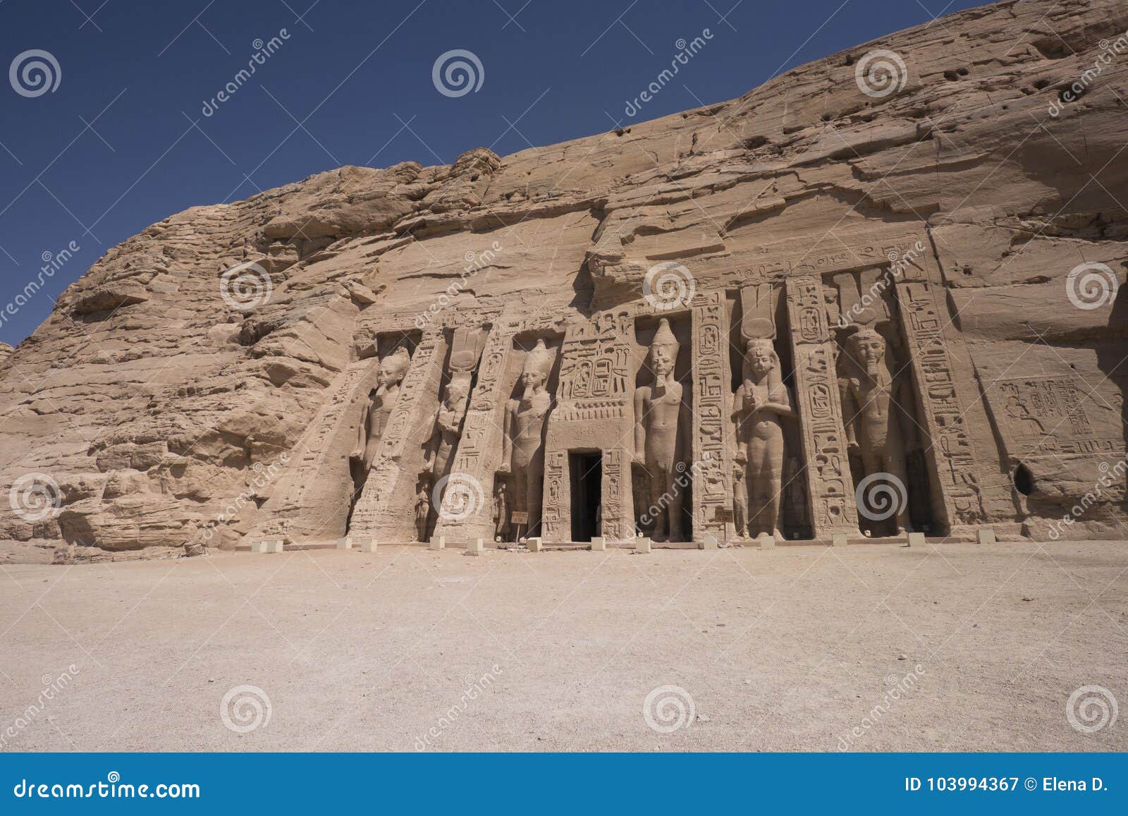 Panoramic View of the Small Temple of Nefertari in Abu Simbel, Egypt ...