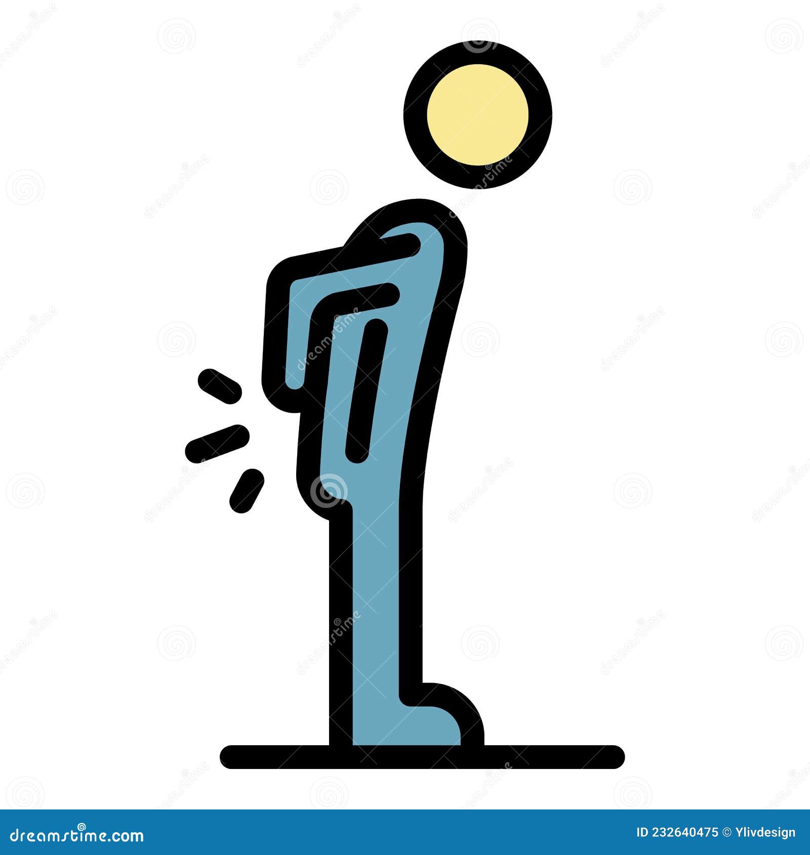 Lower Back Pain Icon Color Outline Vector Stock Vector - Illustration ...