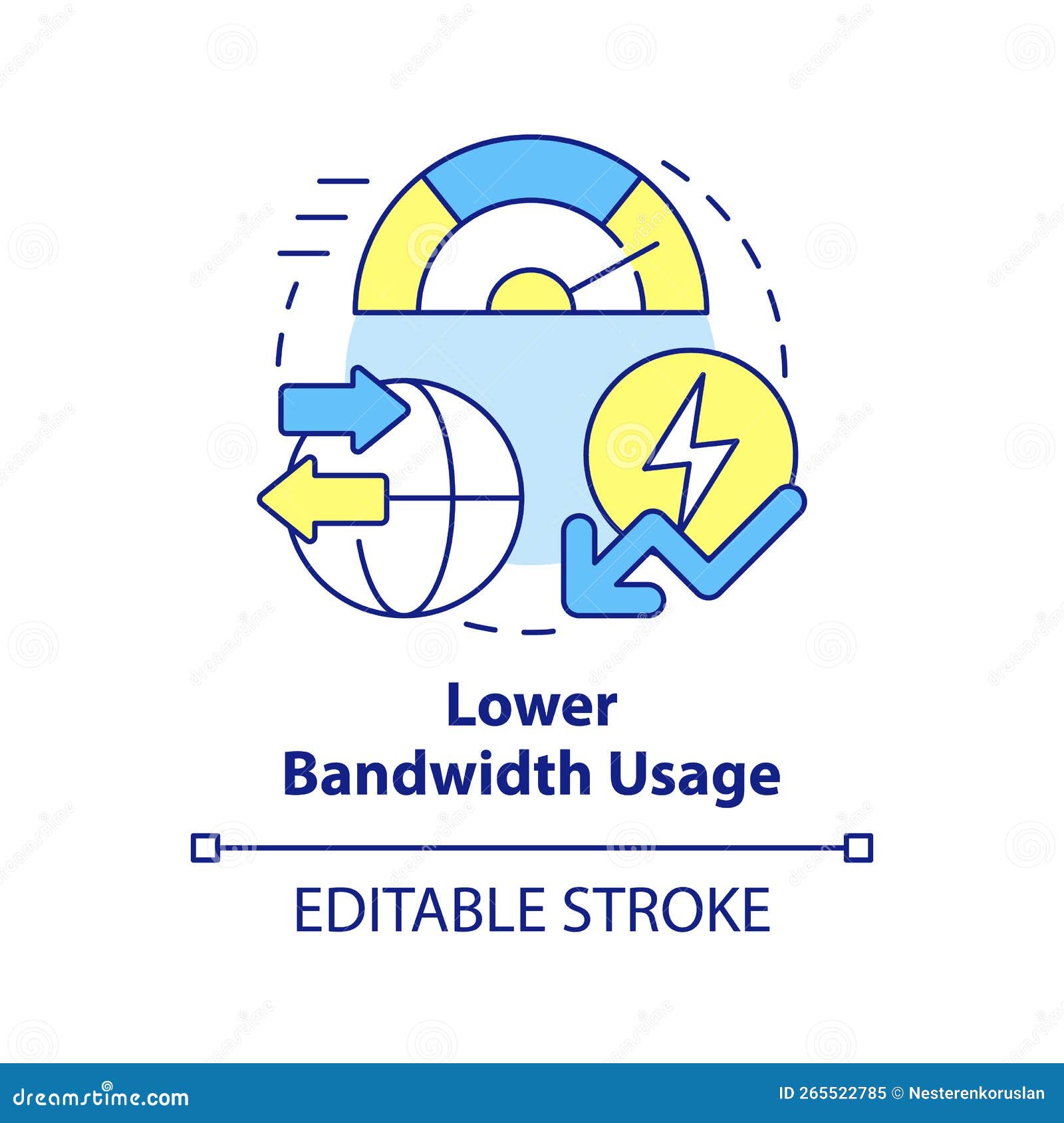 Lower Bandwidth Usage Concept Icon Stock Vector - Illustration of ...