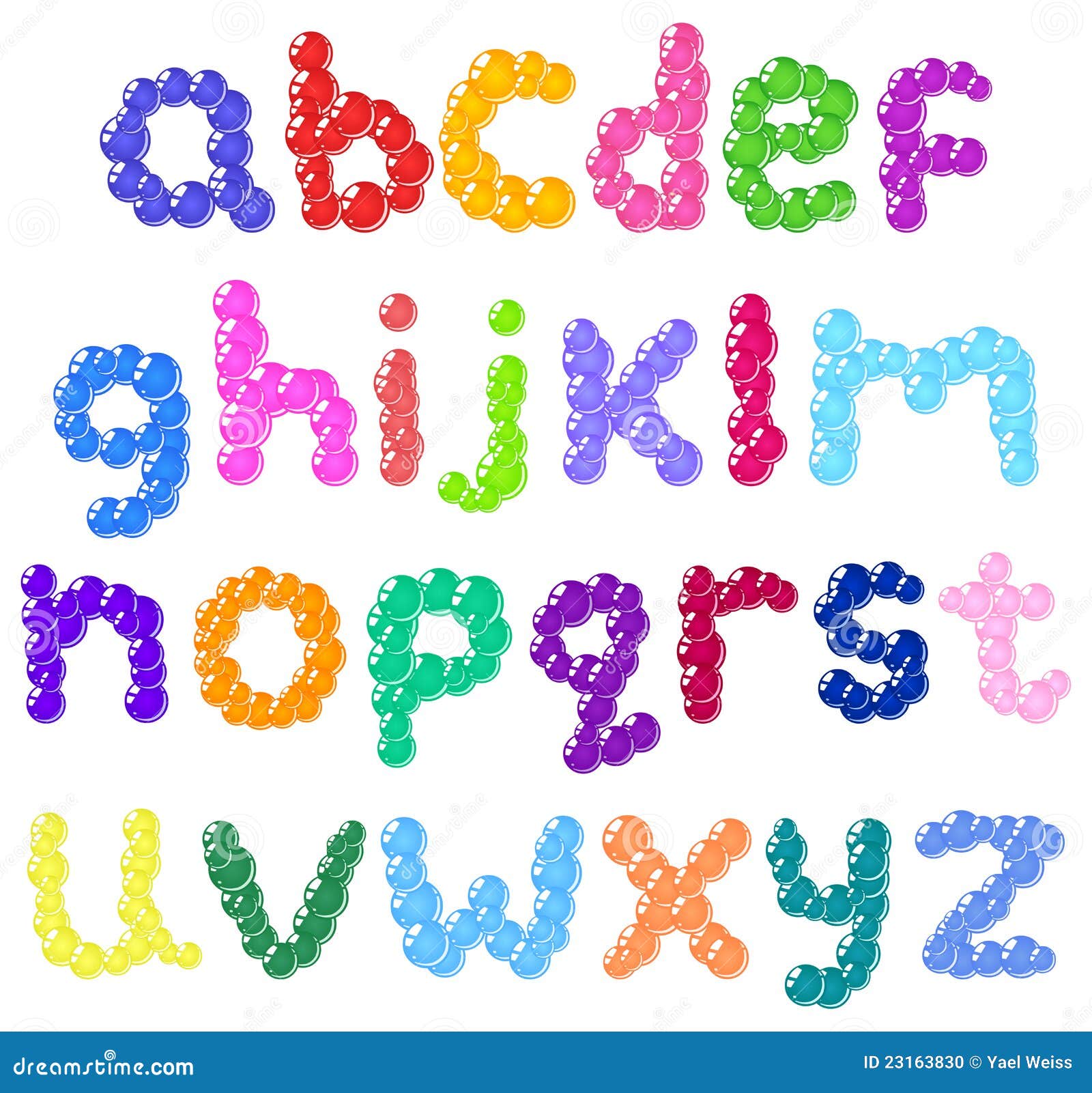 Lower Case Bubbles Alphabet Stock Vector - Illustration of bubble ...