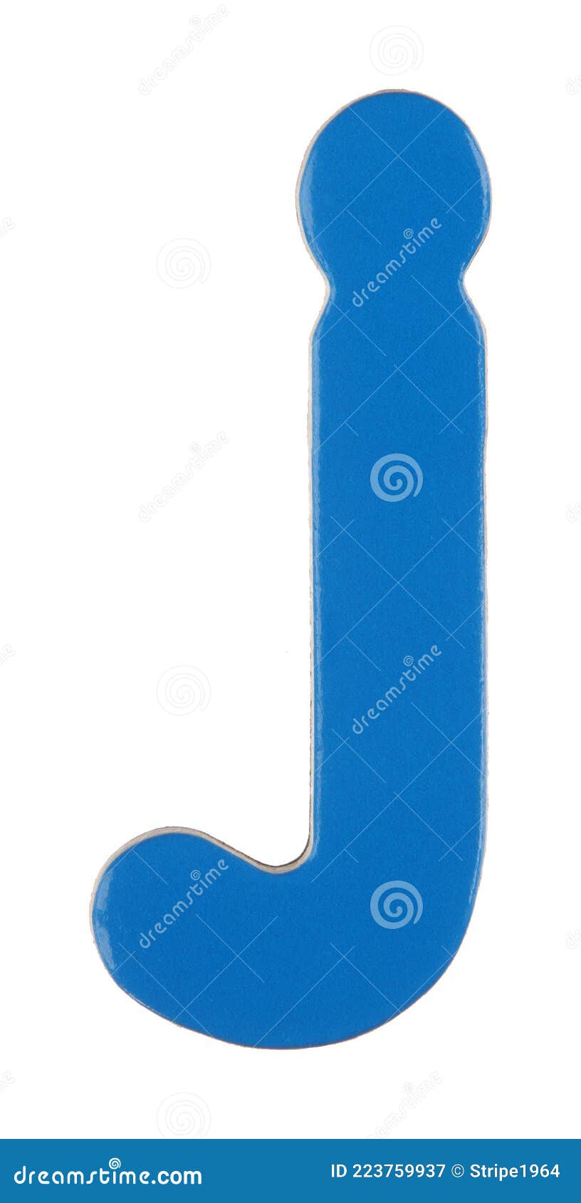 Lower Case J Magnetic Letter on White with Clipping Path Stock Image ...