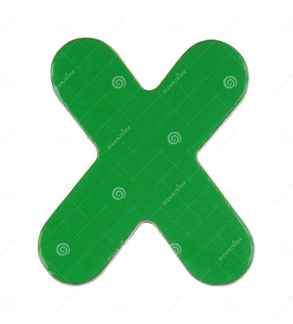 Lower Case X Magnetic Letter on White with Clipping Path Stock Image ...