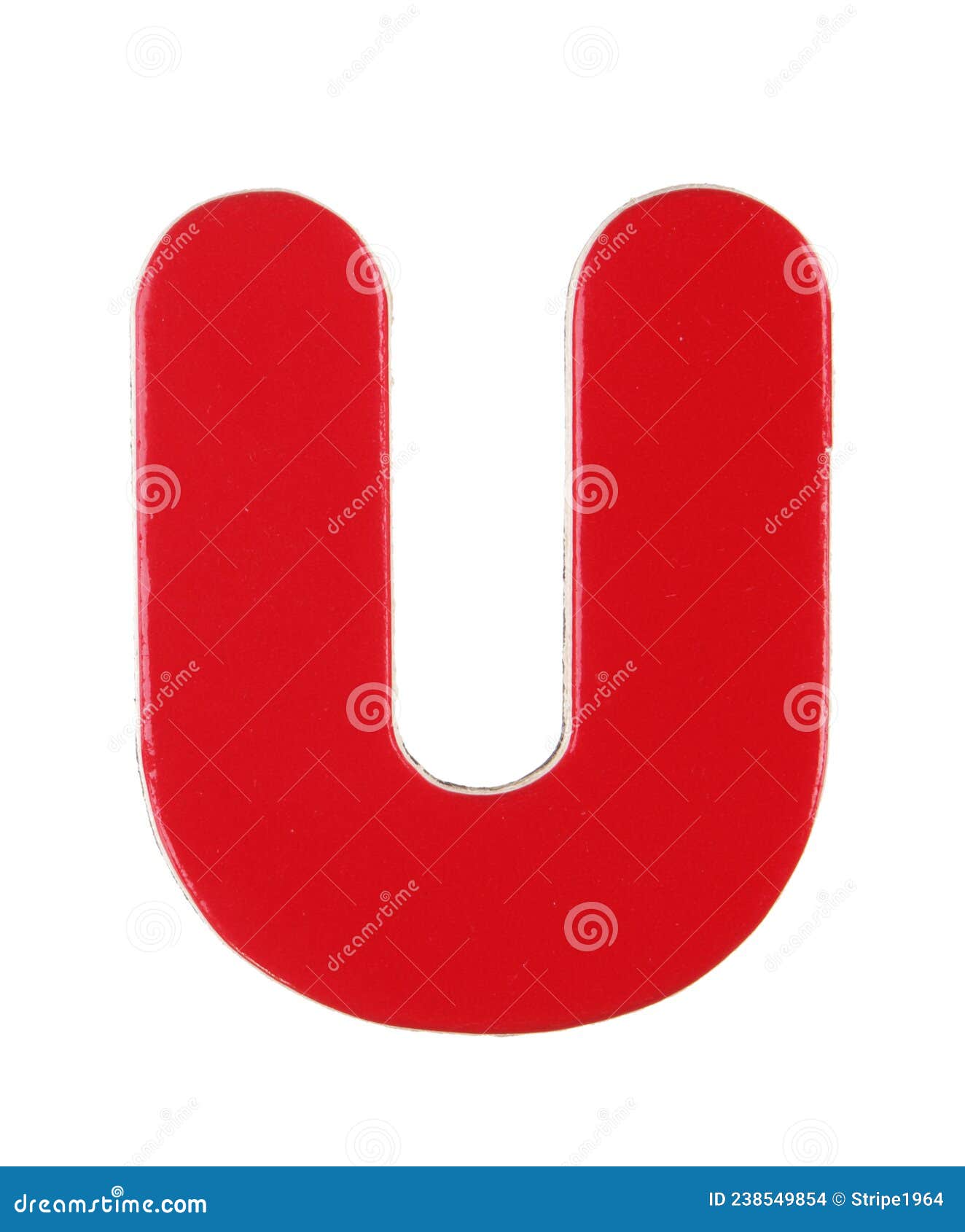 Lower Case U Magnetic Letter on White with Clipping Path Stock Photo ...