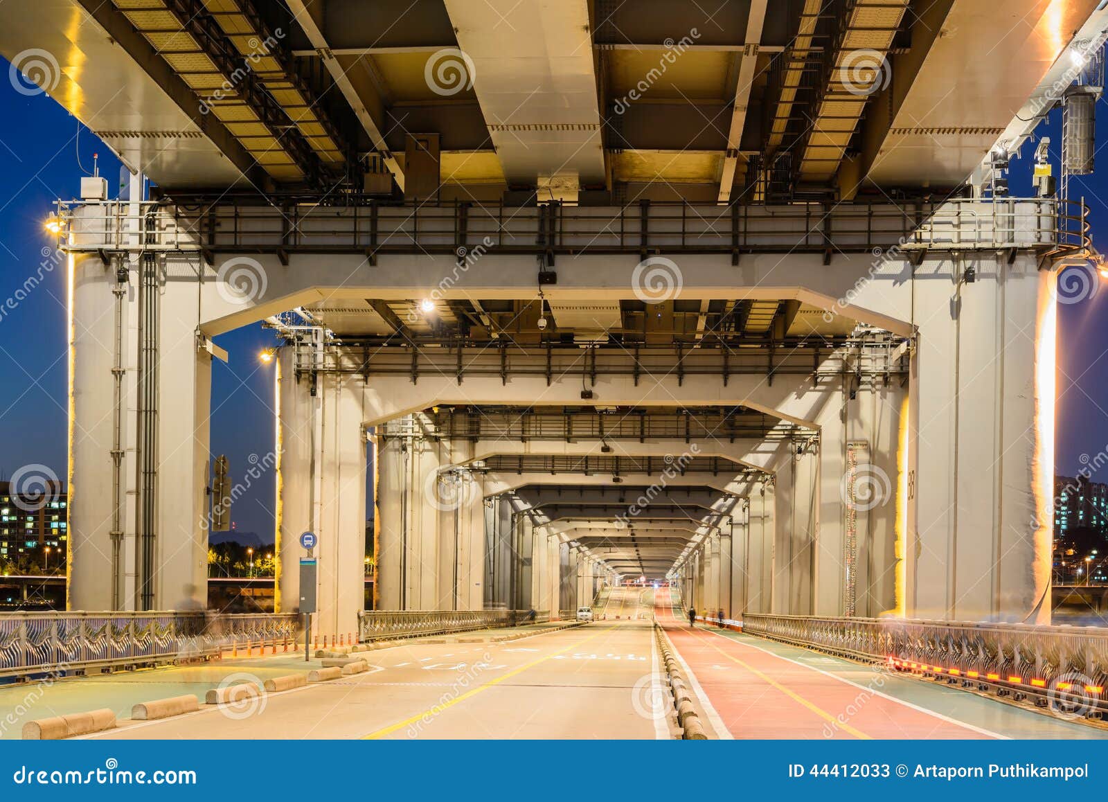 Jamsu And Banpo Bridges Over The Han River In Seocho-Gu And The N Tower ...