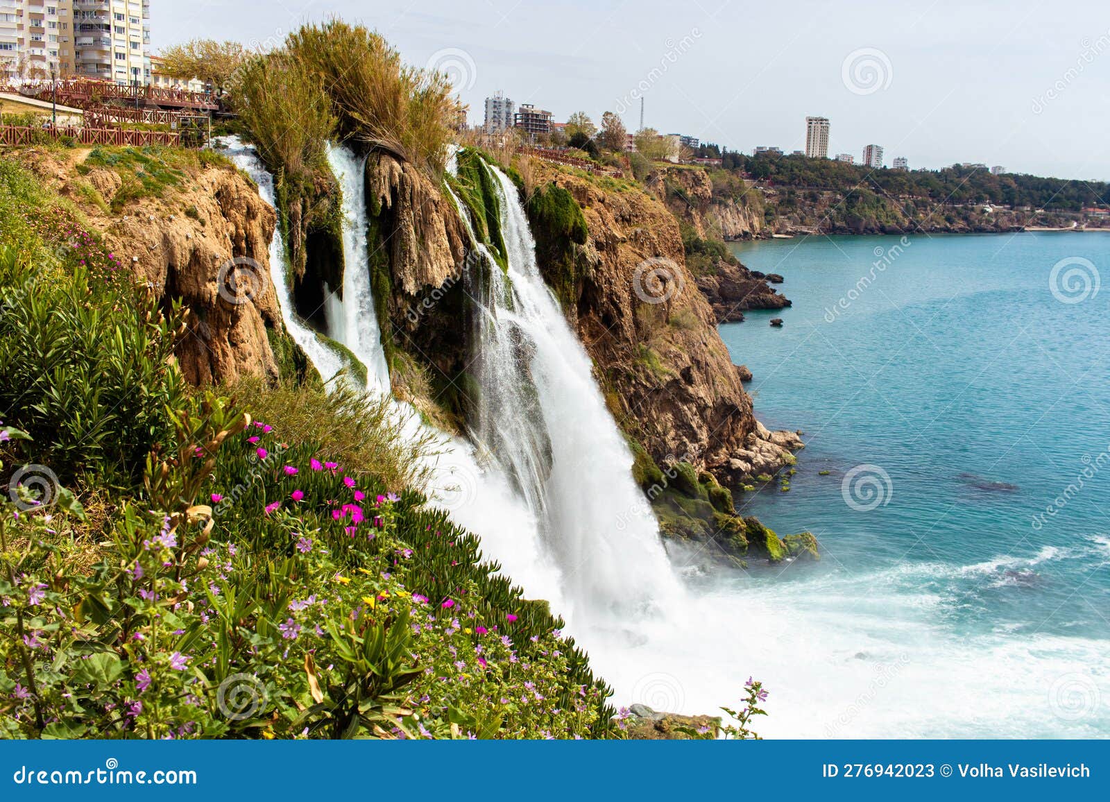 Lower Duden Waterfall from View Point Closeup.Antalya,Turkey. Stock ...