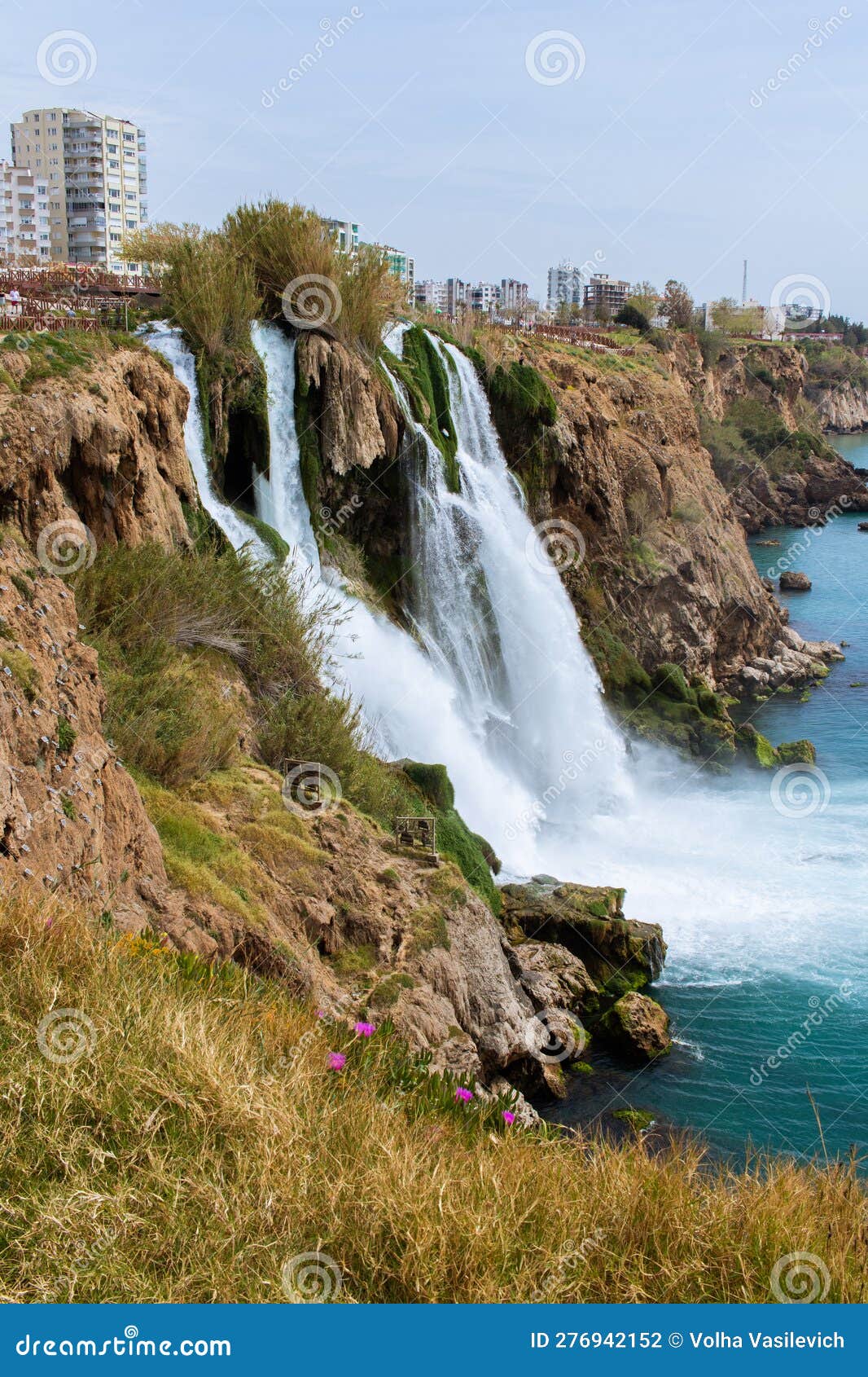 Lower Duden Waterfall from View Point Closeup.Antalya,Turkey. Stock ...