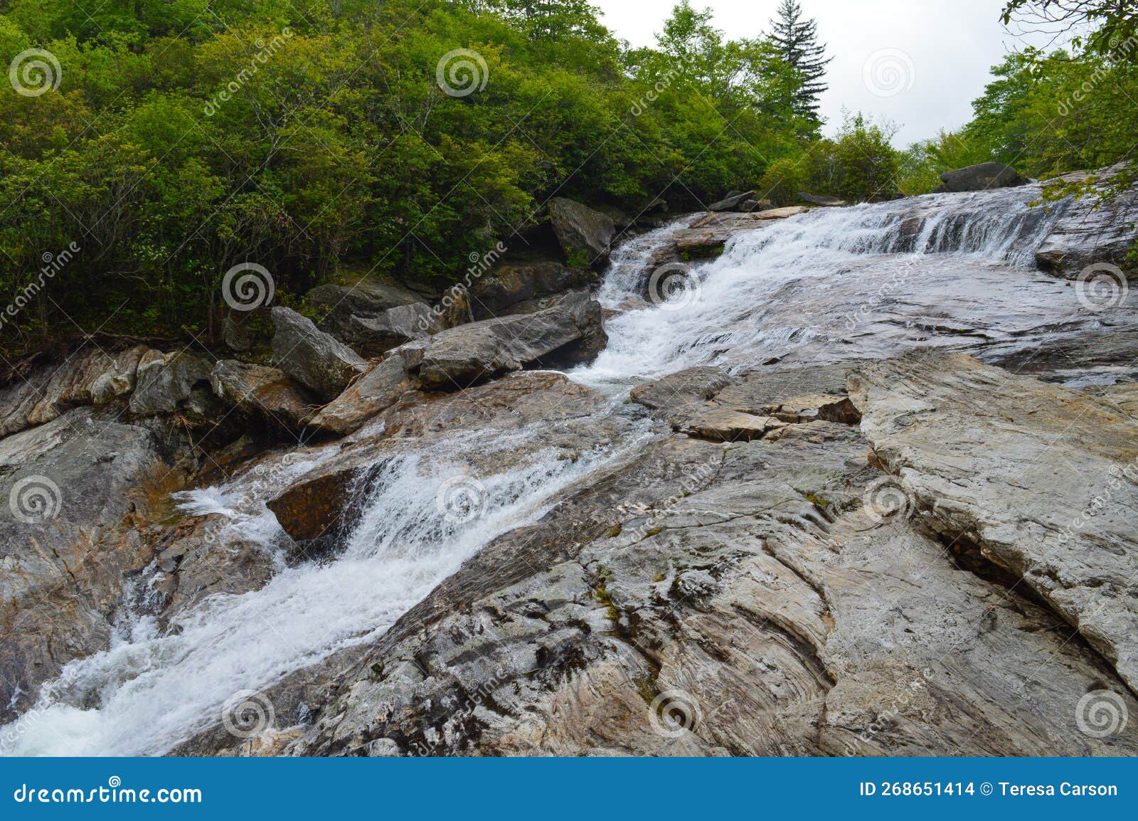 Lower Falls at Graveyard Fields, Blue Ridge Parkway, NC Stock Photo ...