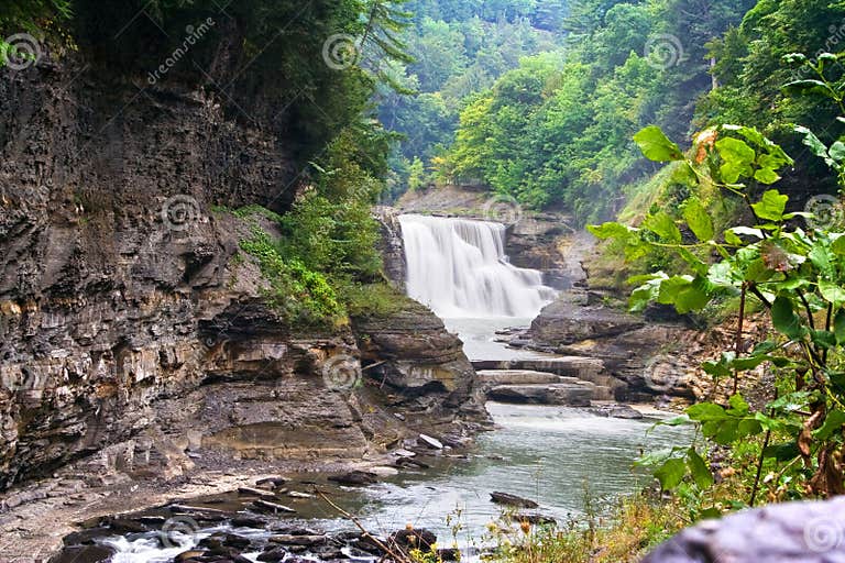 Lower Falls at Letchworth State Park Stock Image - Image of letchworth ...