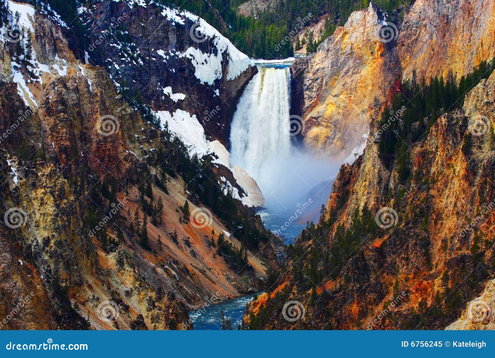 Lower Falls of the Yellowstone Stock Image - Image of landscape ...