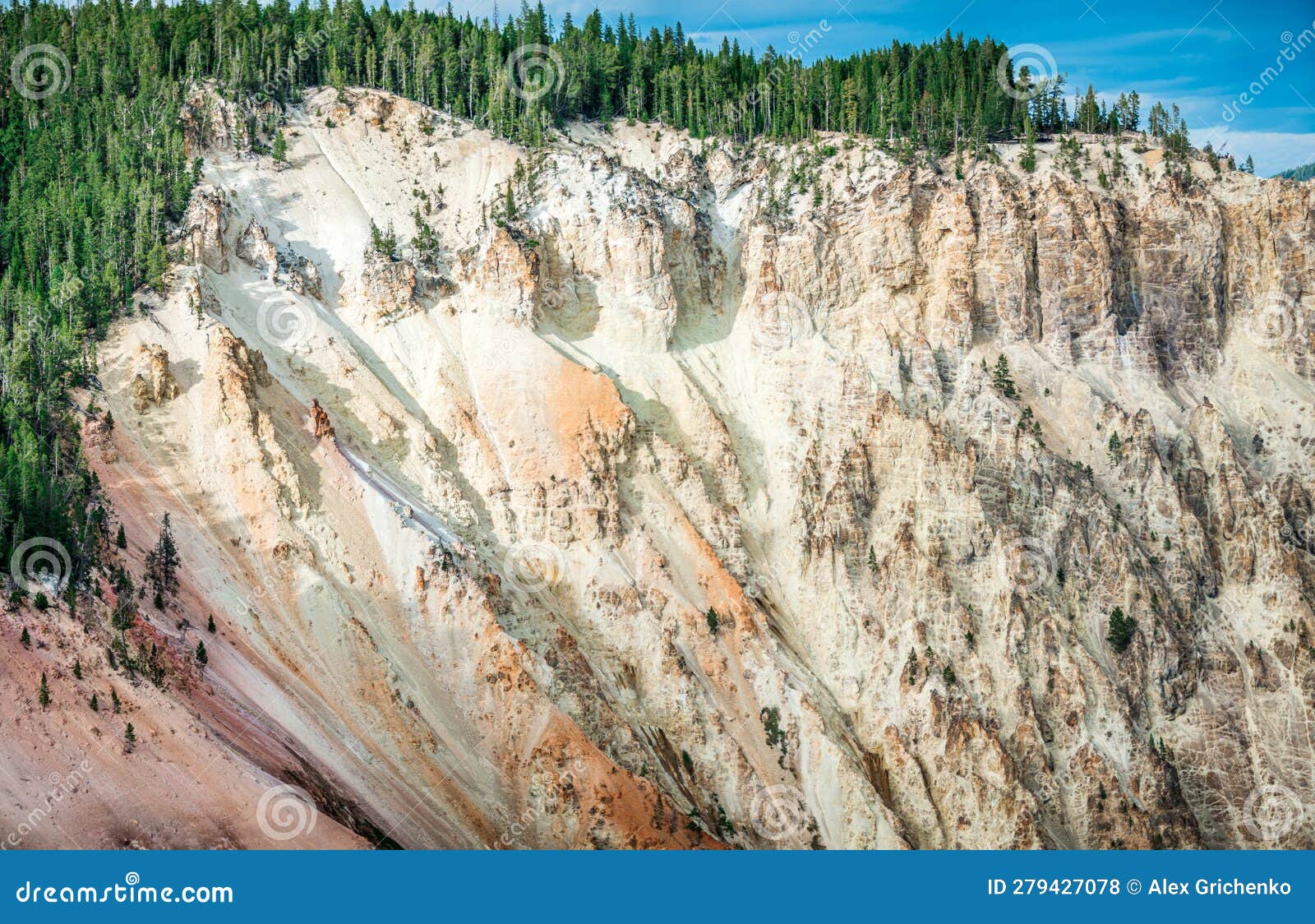 Lower Falls of the Yellowstone from Artist Point Stock Photo - Image of ...
