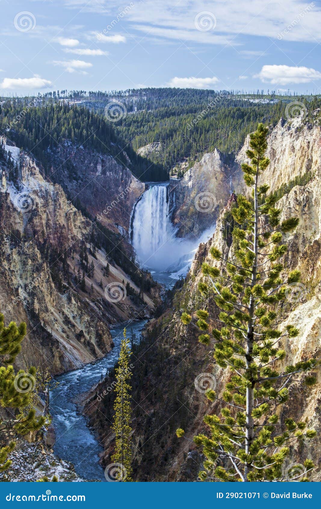 Lower Falls Yellowstone Park River Grand Canyon Monument Stock Image ...