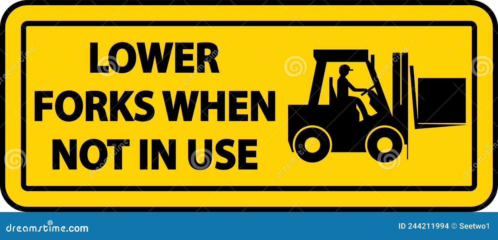 Lower Forks when Not in Use Label Sign on White Background Stock Vector ...