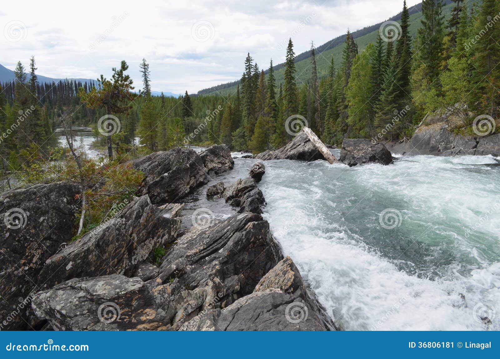 Lower Ghost Falls, Matthew River, BC, Canada Stock Image - Image of ...