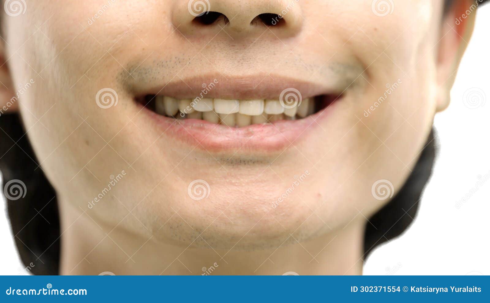 The Lower Half of the Guy S Face, Teeth Stock Photo - Image of clean ...