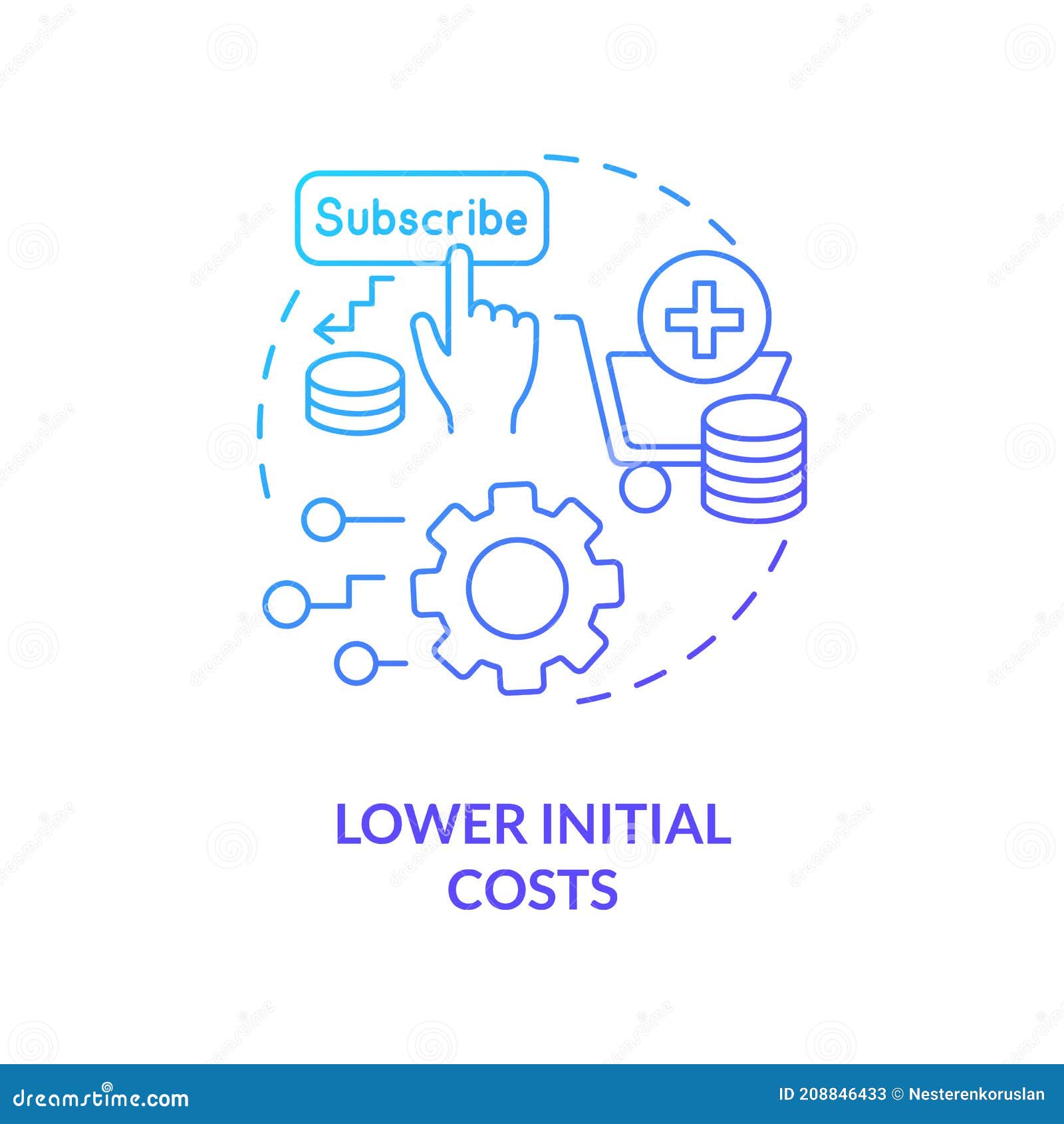 Lower Initial Costs Concept Icon Stock Vector - Illustration of ...