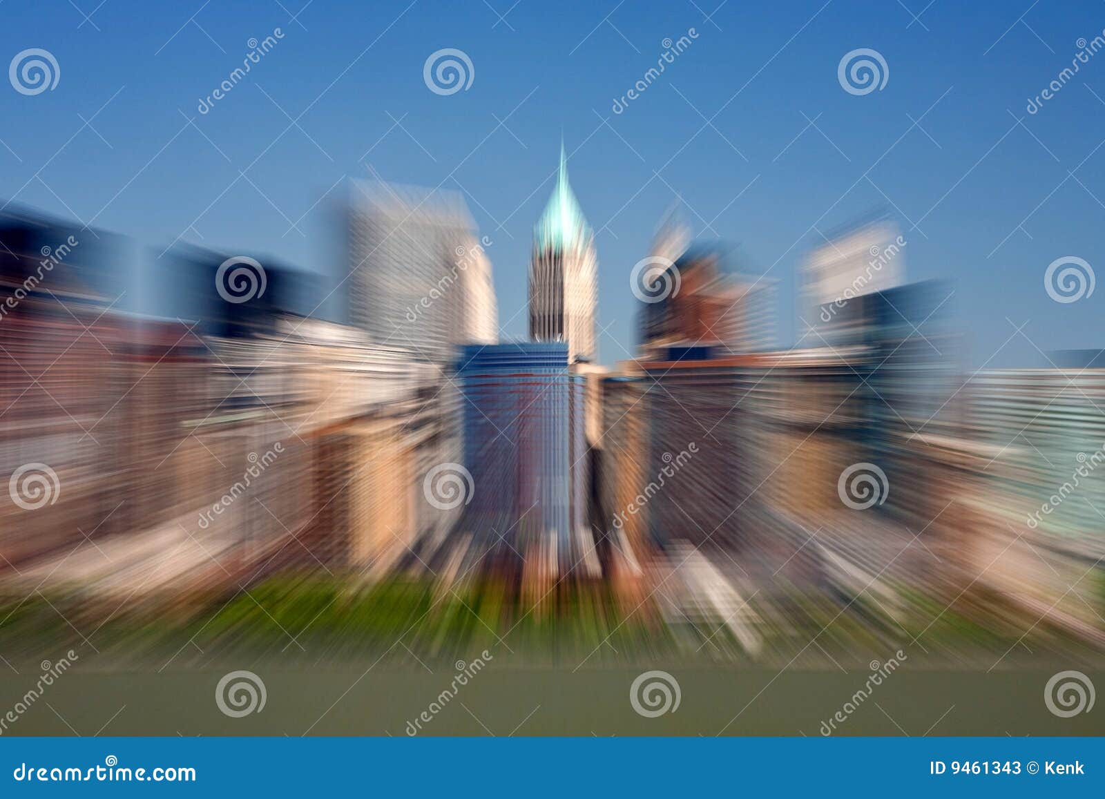 Lower Manhattan- Zoom Effect Stock Image - Image of modern, blue: 9461343
