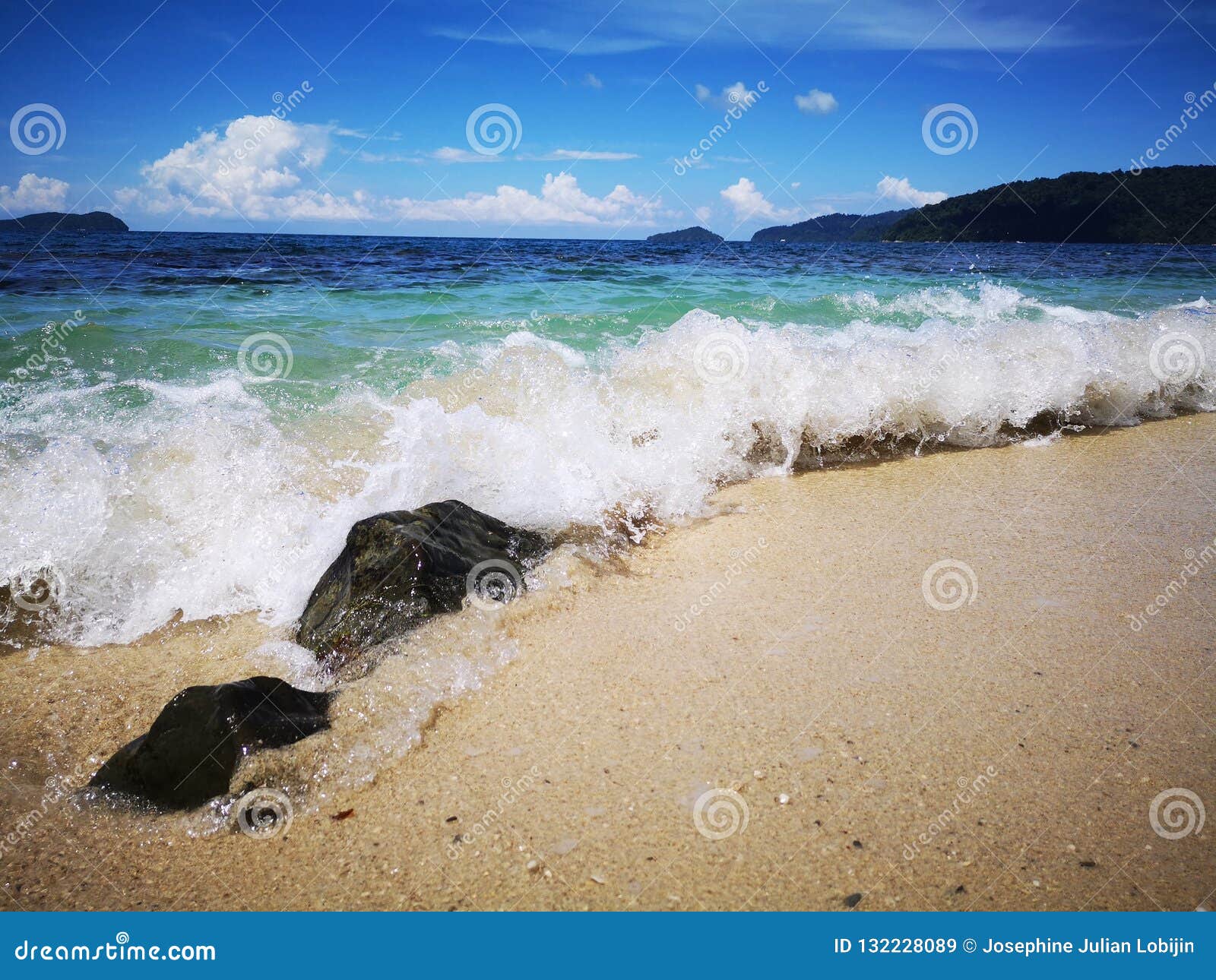 Closeup and Observe Waves As they Break on the Shore. Stock Image ...