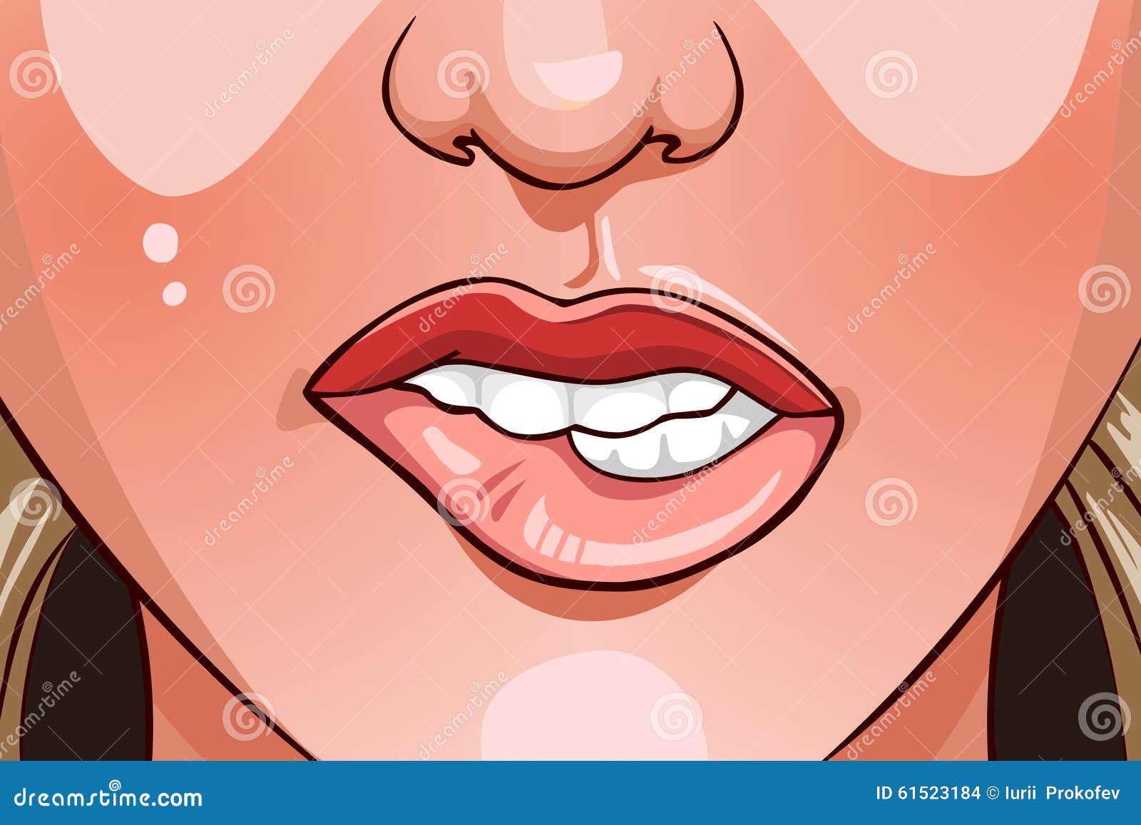 Lower Part of the Face with Lips Stock Vector - Illustration of mouth ...