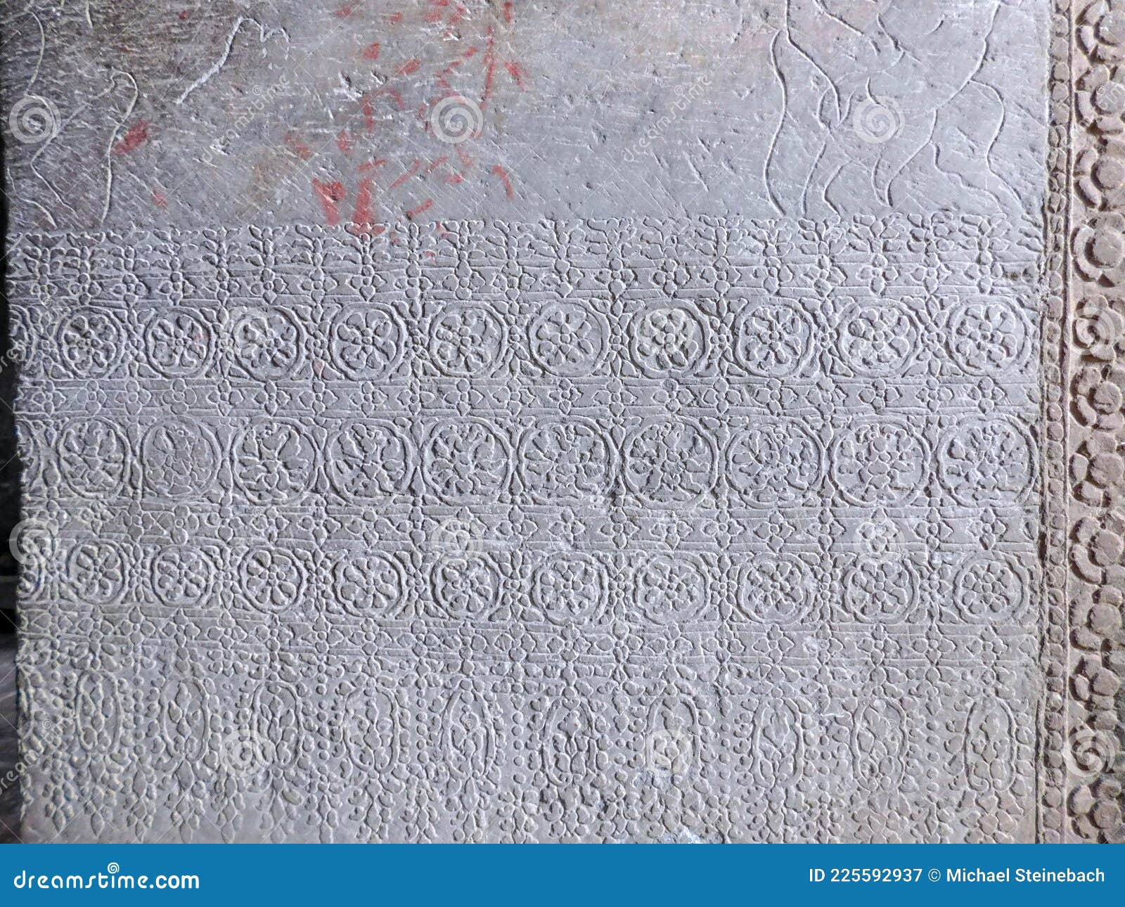 An Ancient Khmer Wall Decoration at Angkor Wat Stock Image - Image of ...