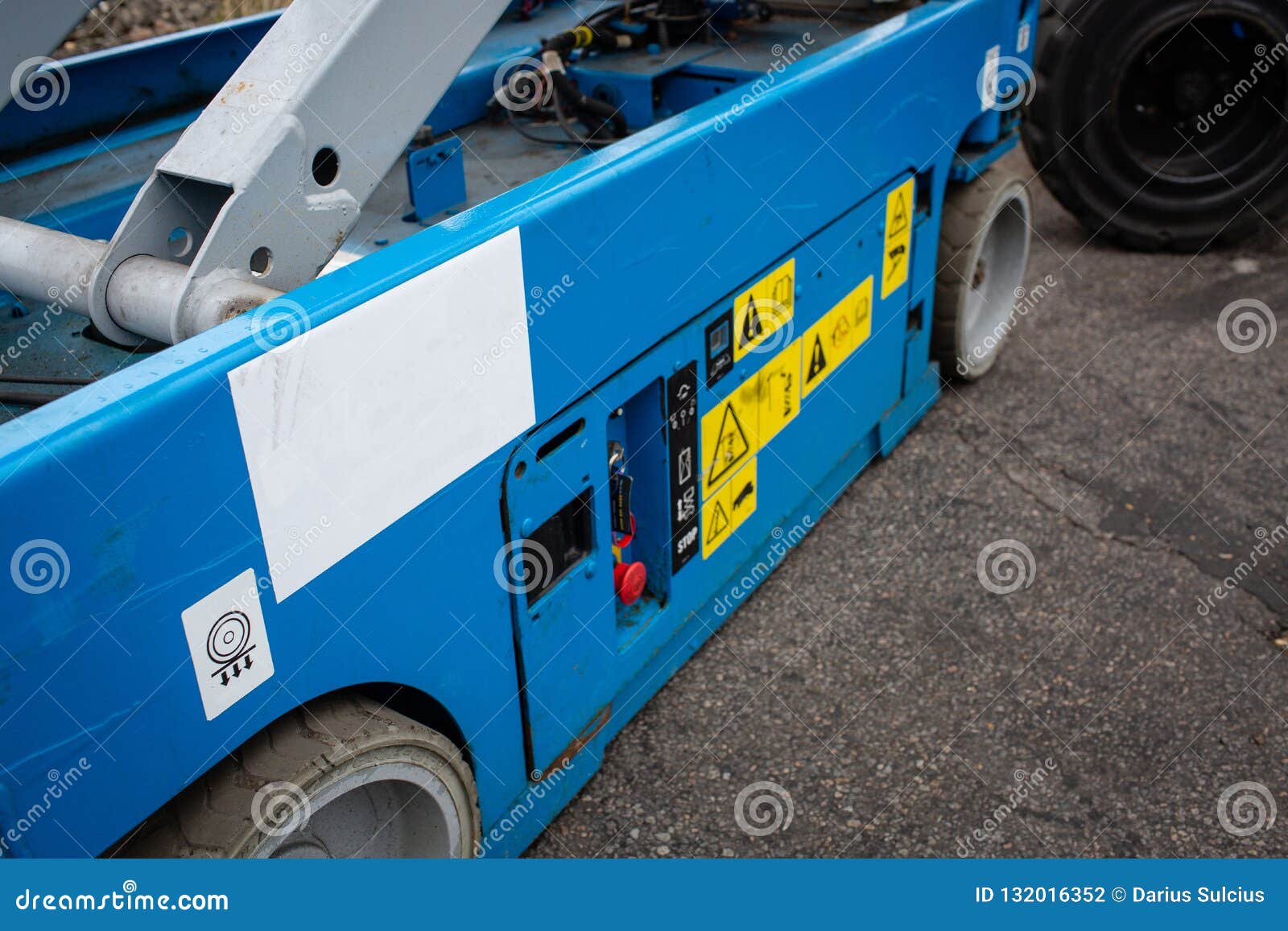 Lower Part of Scissor Lift. Various Buttons for Operating Machine ...