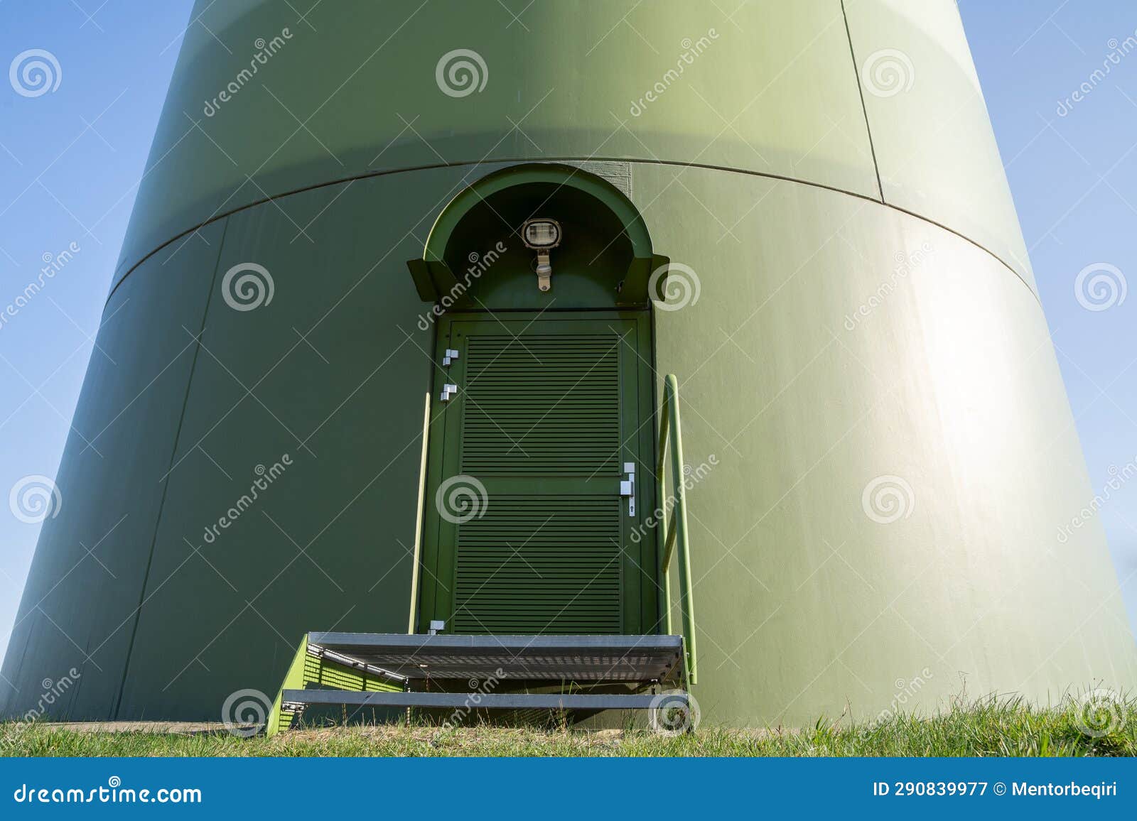 Lower Part of a Wind Turbine Stock Image - Image of entrance ...