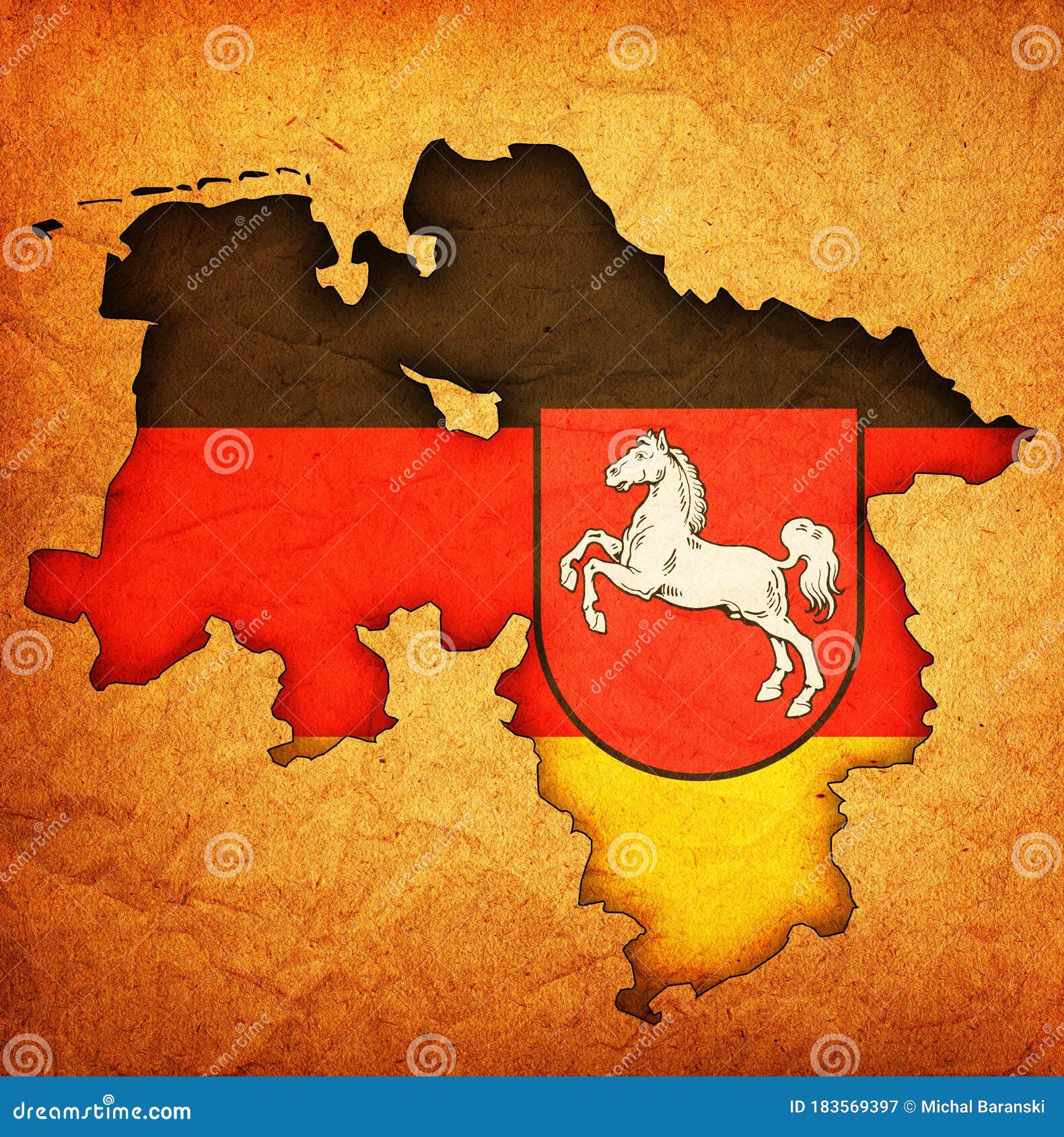 Lower saxony map stock illustration. Illustration of saxony - 183569397