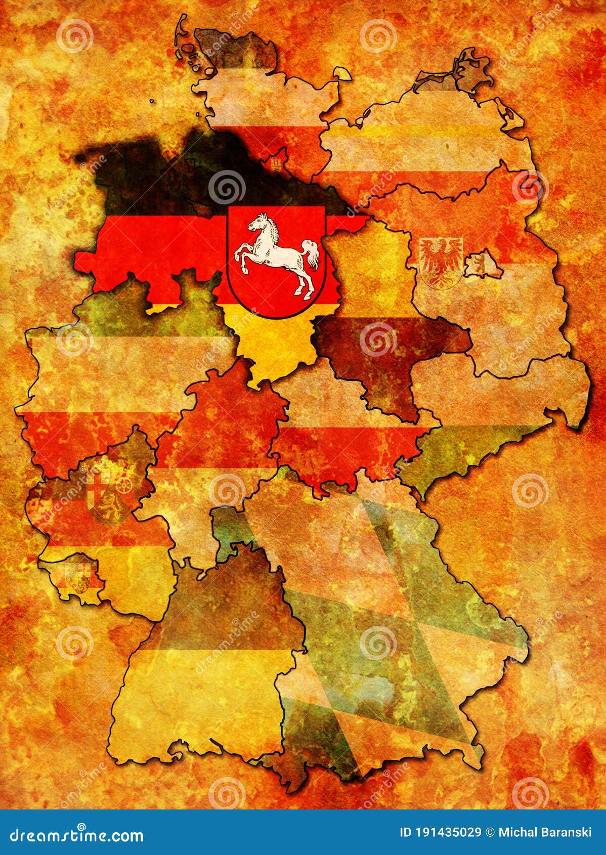 Lower Saxony and Other German Provinces(states Stock Illustration ...