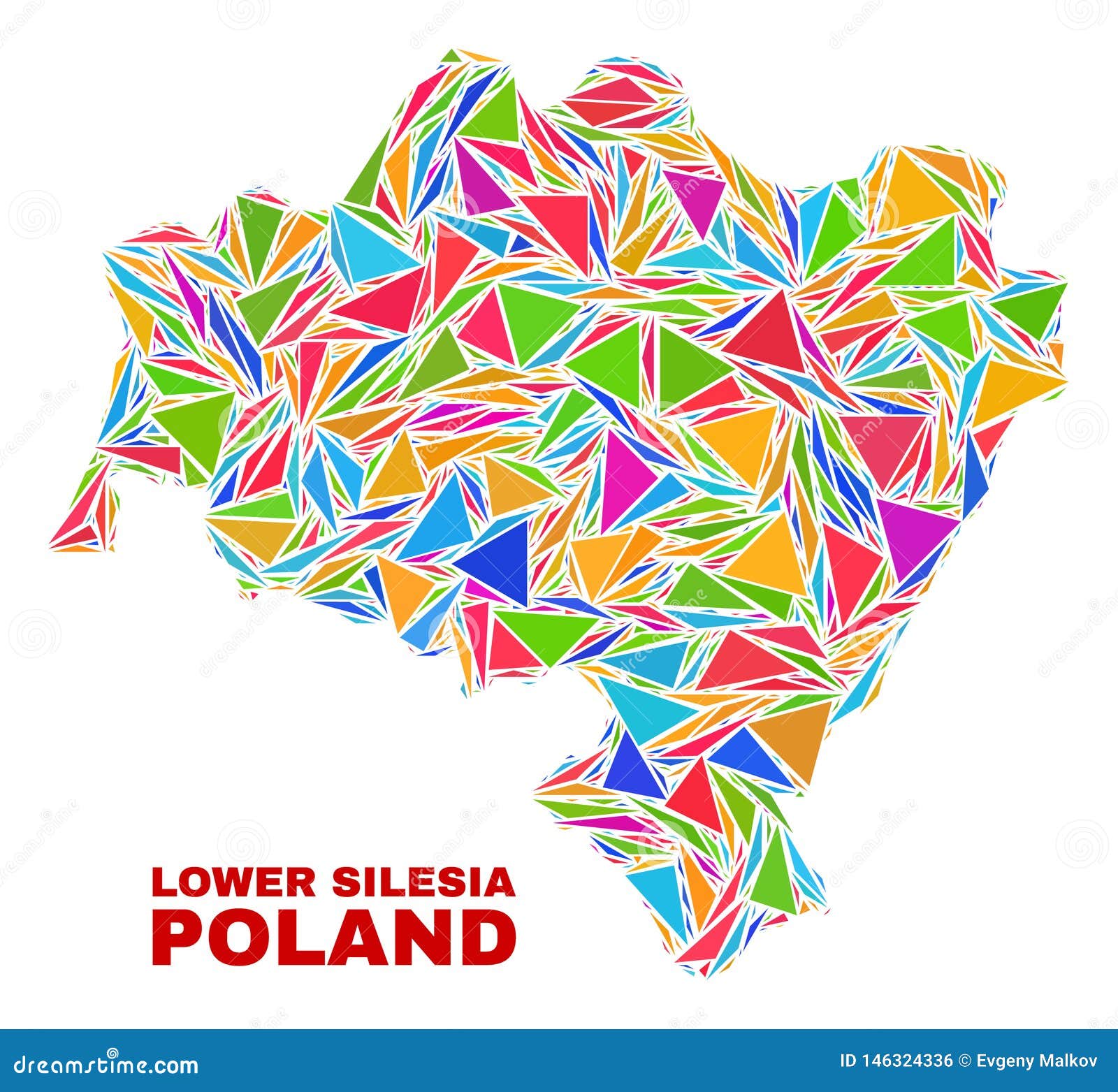 Lower Silesia Province Map - Mosaic of Color Triangles Stock Vector ...