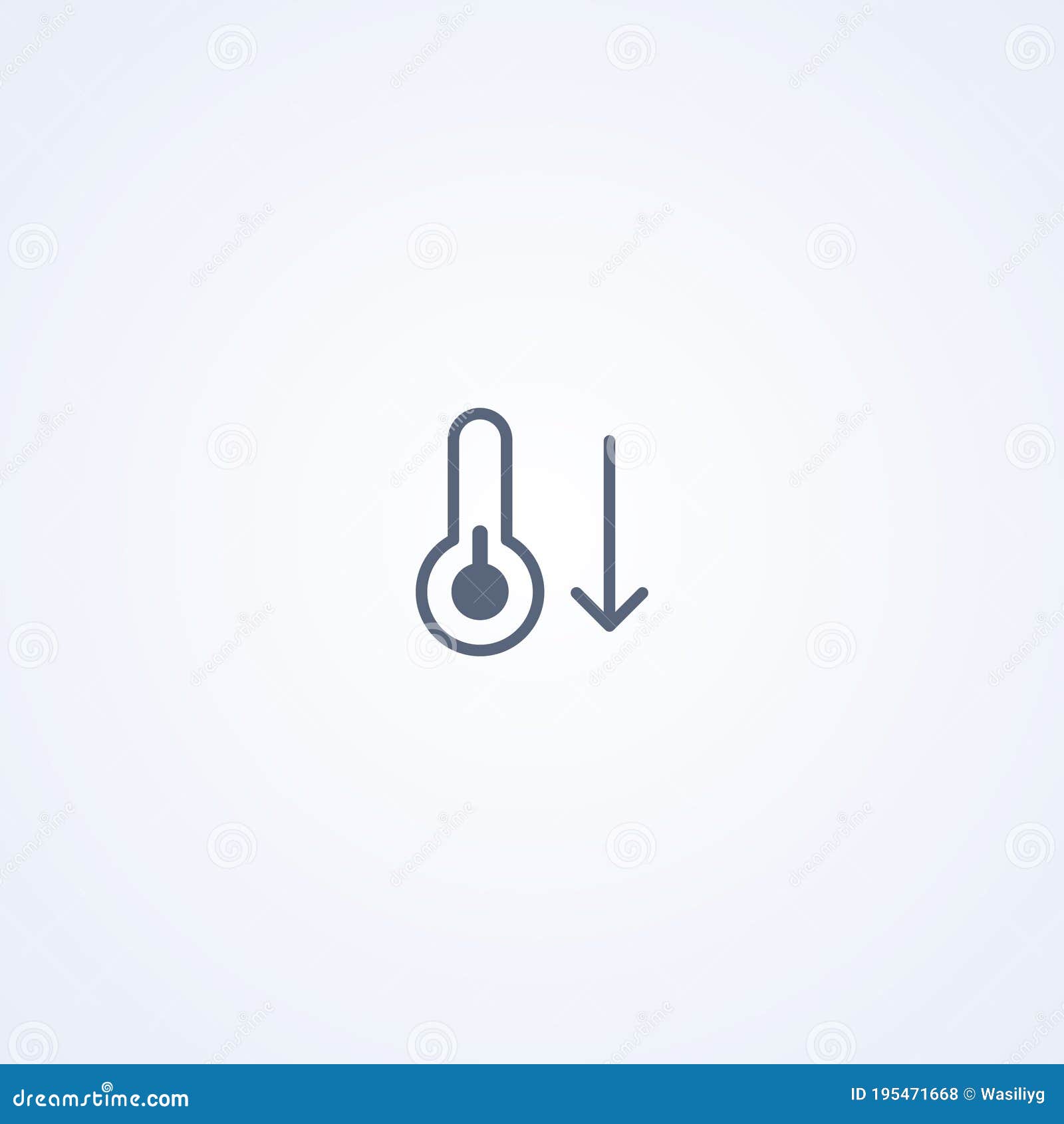Lower Temperature, Vector Best Gray Line Icon Stock Vector ...