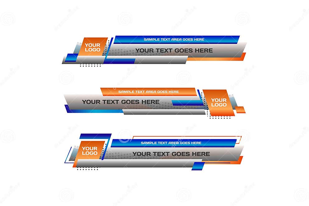 Lower Third Bar with Modern Geometric Banner Design Template Stock ...