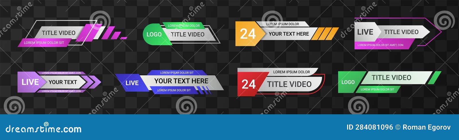 Lower Third Title. Video Templates, Headline Live Name Banners for ...