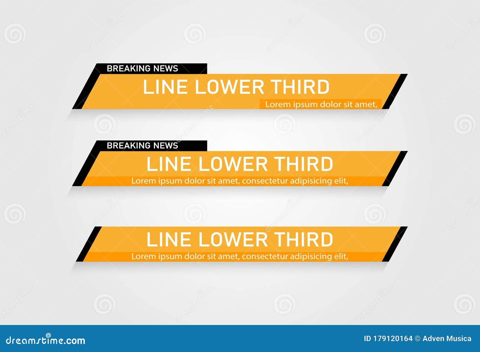 Lower Third TV News Bars Set Vector. Stock Vector - Illustration of ...