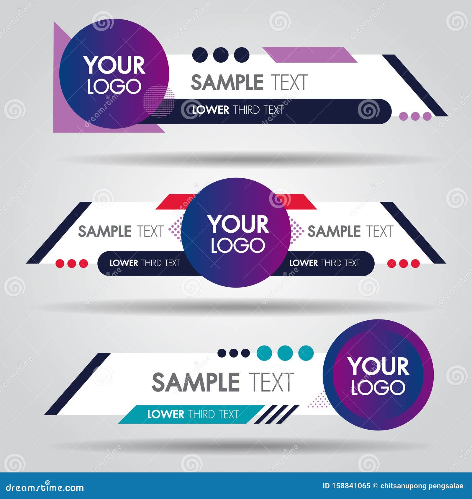 Lower Third White and Colorful Design Template Modern Contemporary. Set ... Lower Third White and Colorful Design Template Modern Contemporary. Set ...