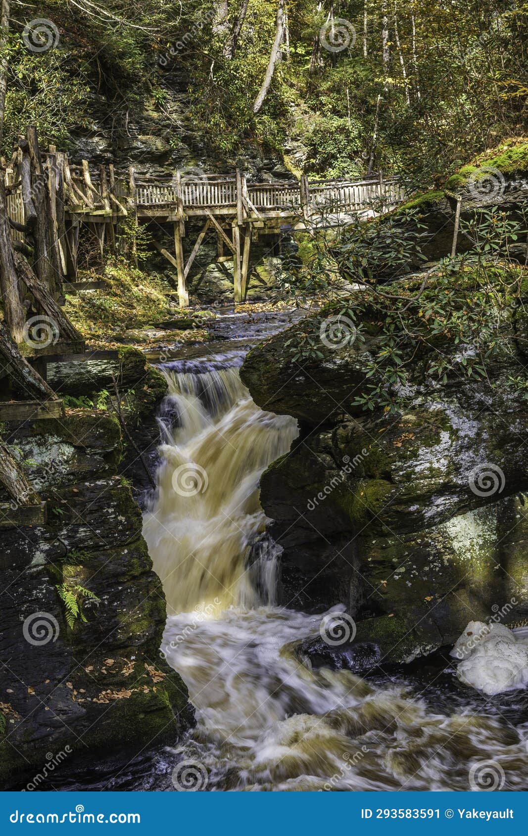 Lower Tier of the Main Falls at Bushkill Falls Stock Image - Image of ...