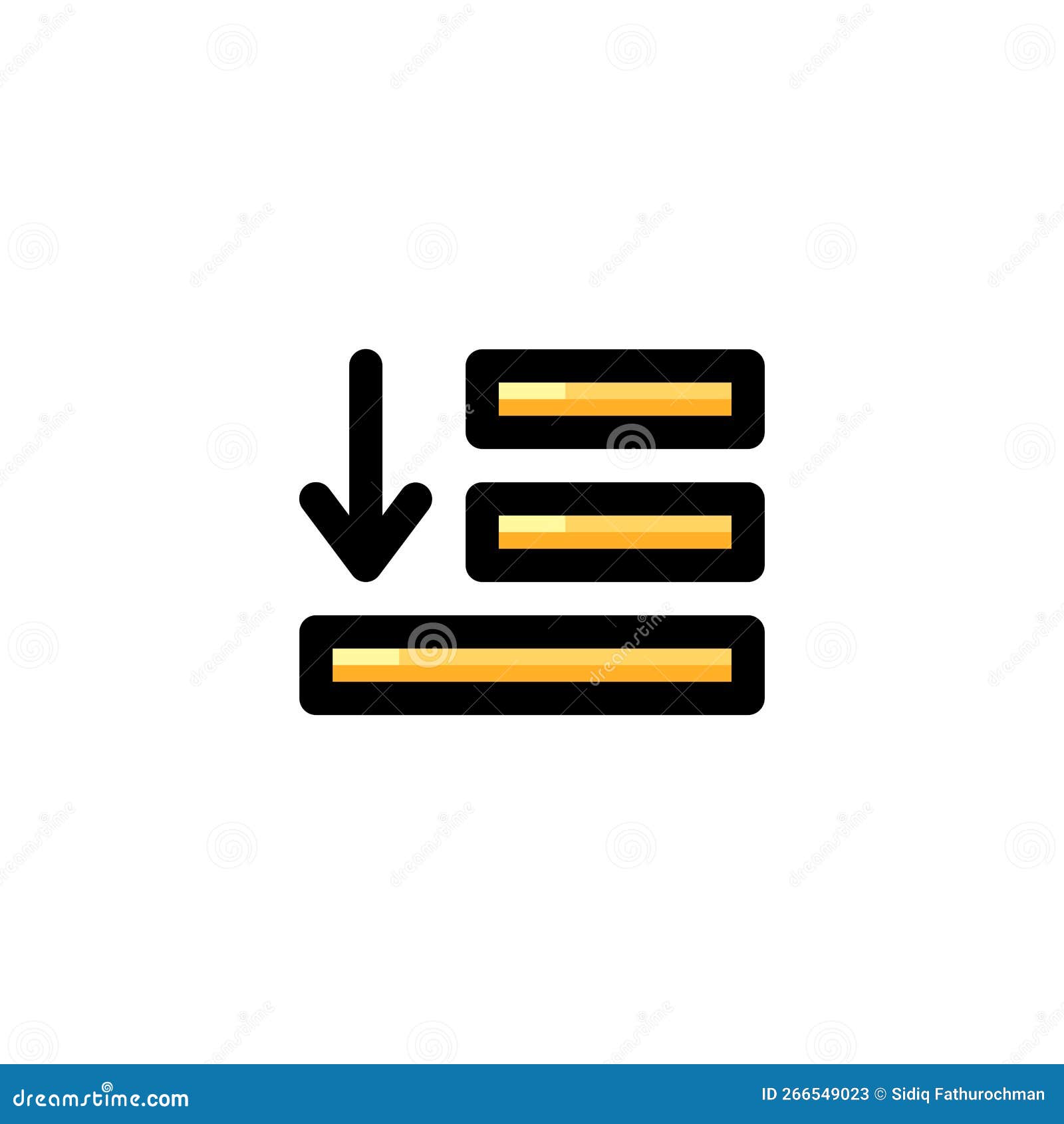 Lower to Bottom Icon stock vector. Illustration of descending - 266549023