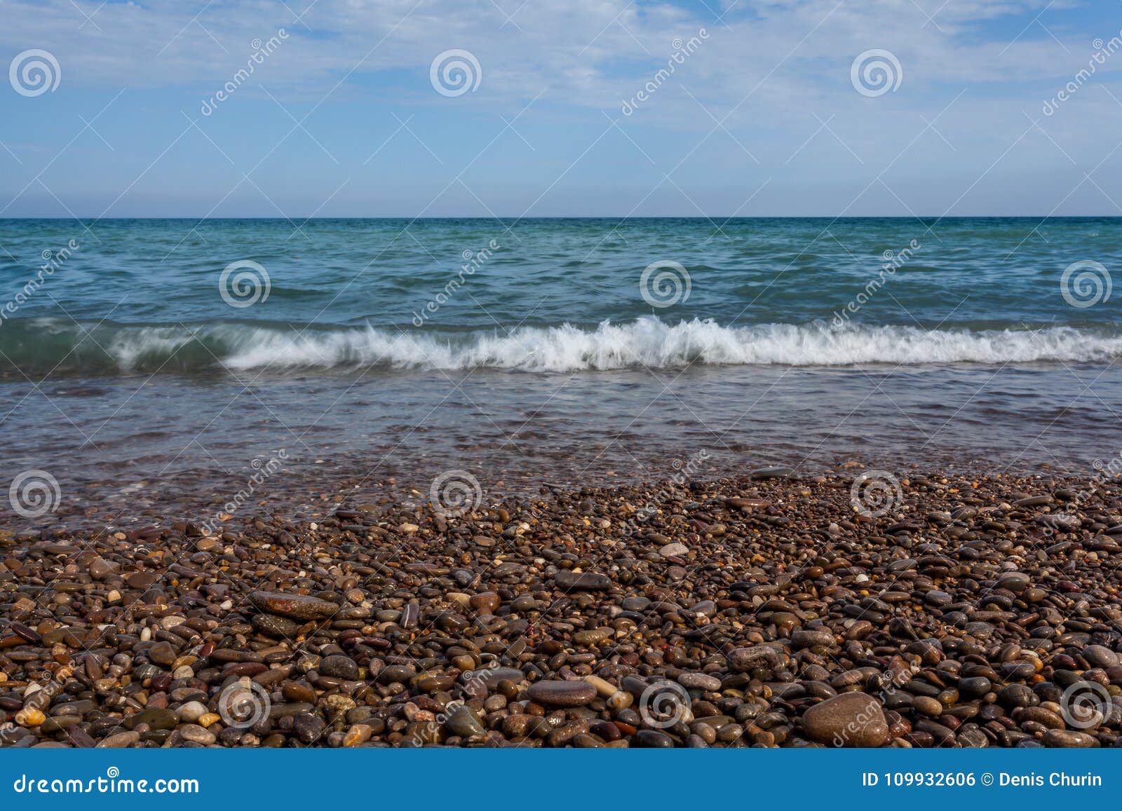 Lower View on Sea Wave Rolls on Shore of Shingle Stock Photo - Image of ...