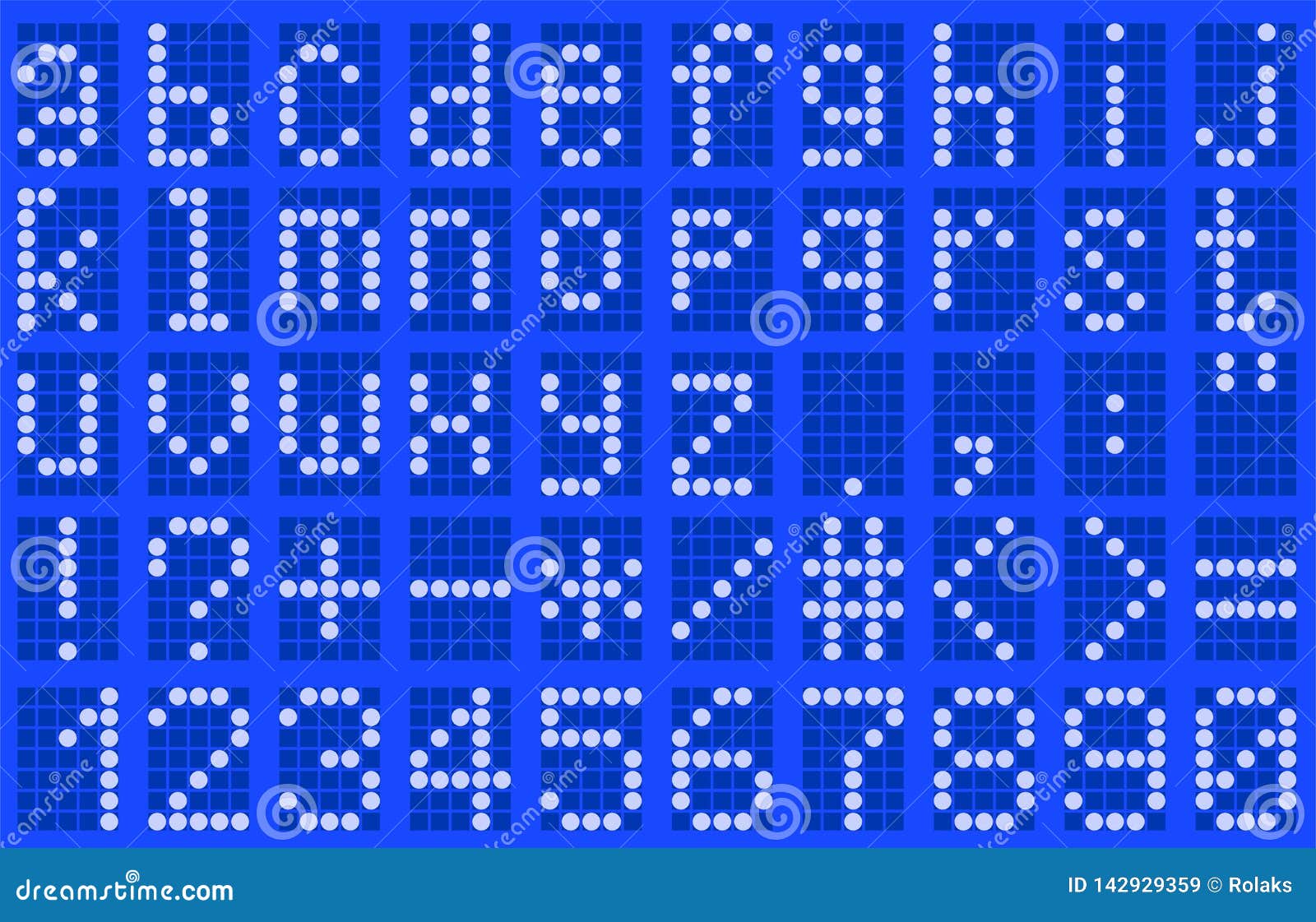 Lowercase Alphabet Digital LCD Indicator Stock Vector - Illustration of ...