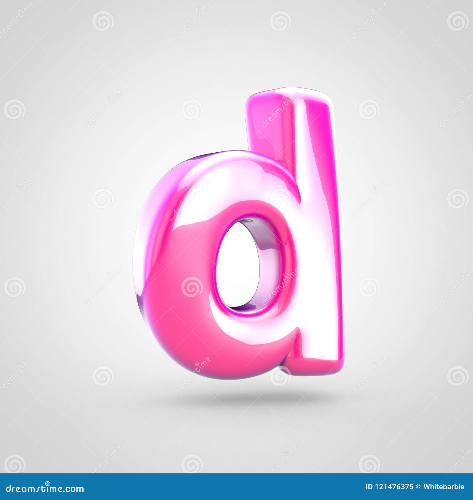Lowercase Cor-de-rosa Da Letra D Isolado No Fundo Branco Ilustração ...