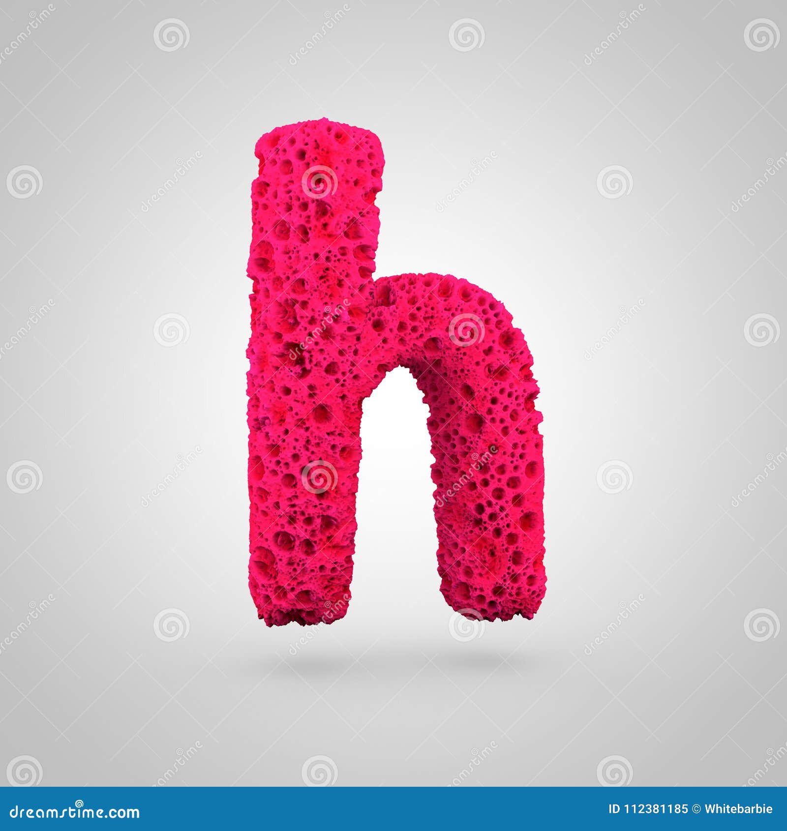 Lowercase Cor-de-rosa Da Letra H Da Esponja Isolado No Fundo Branco ...