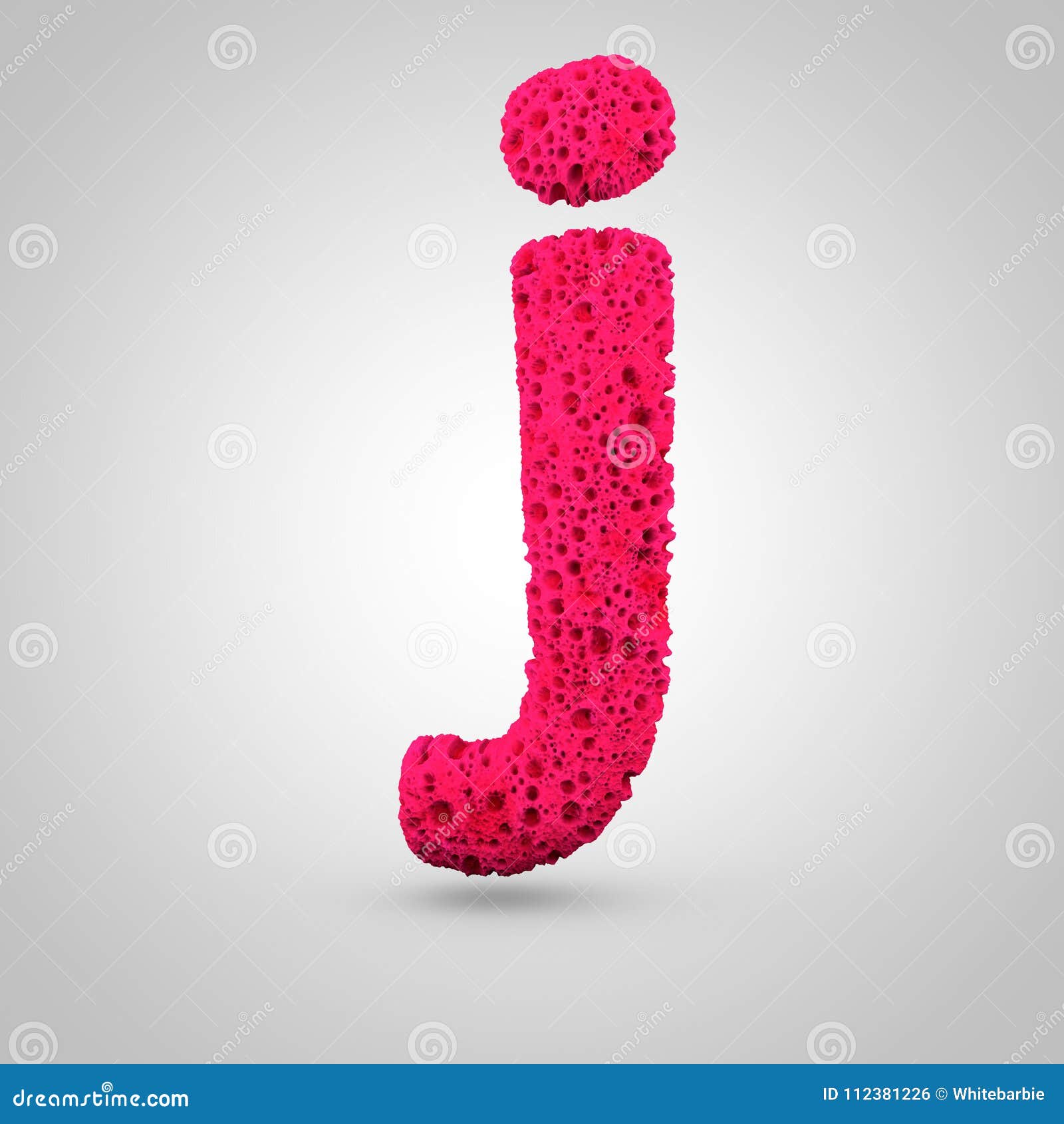 Lowercase Cor-de-rosa Da Letra J Da Esponja Isolado No Fundo Branco ...