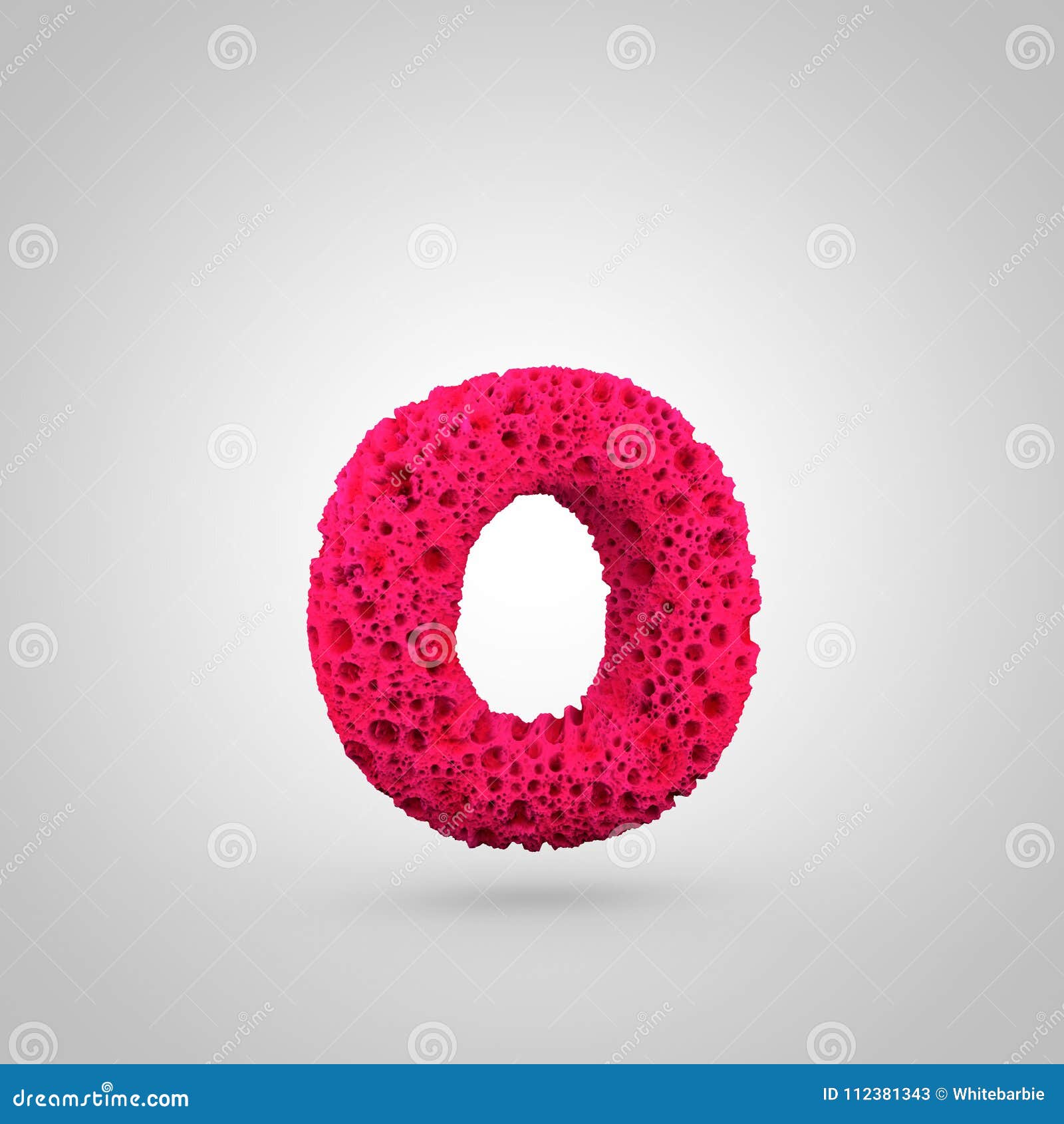 Lowercase Cor-de-rosa Da Letra O Da Esponja Isolado No Fundo Branco ...