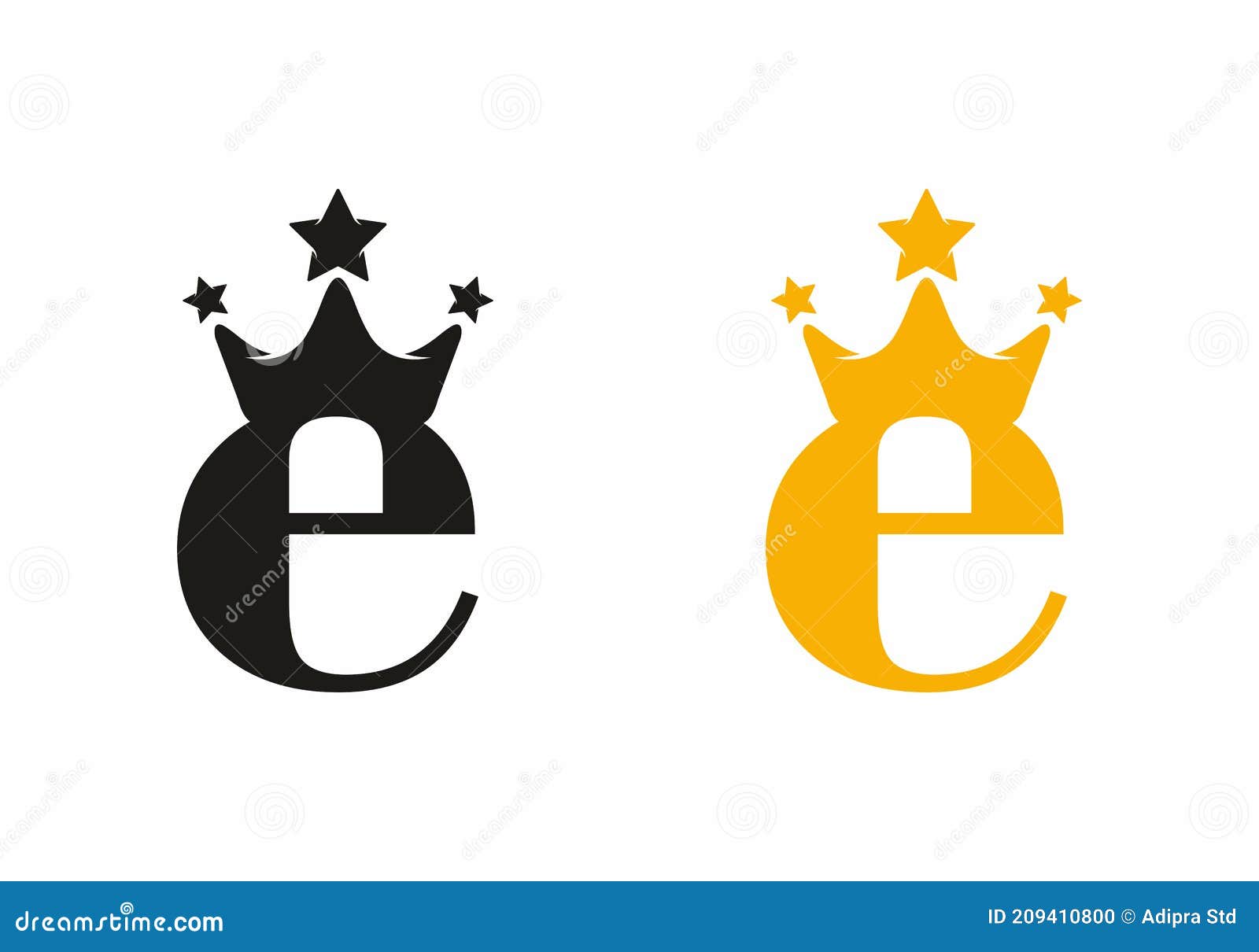 Lowercase of E Initial Letter Black and Gold Logo Stock Vector ...