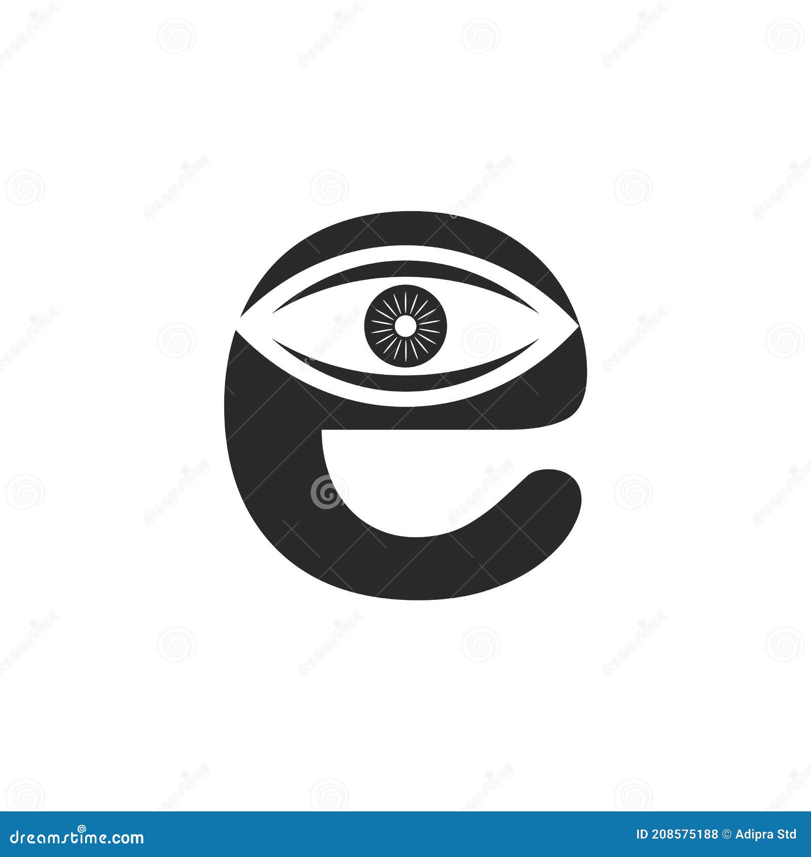 Lowercase of E Letter with Eye Logo Stock Vector - Illustration of ...