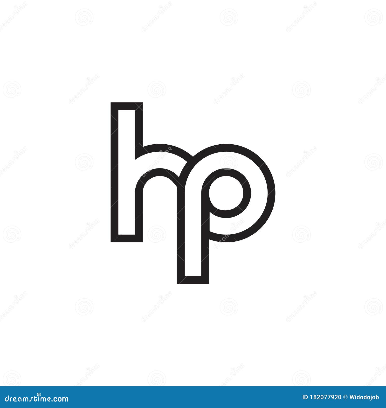 Lowercase H P Connect Letters Icon Design Vector Stock Vector ...