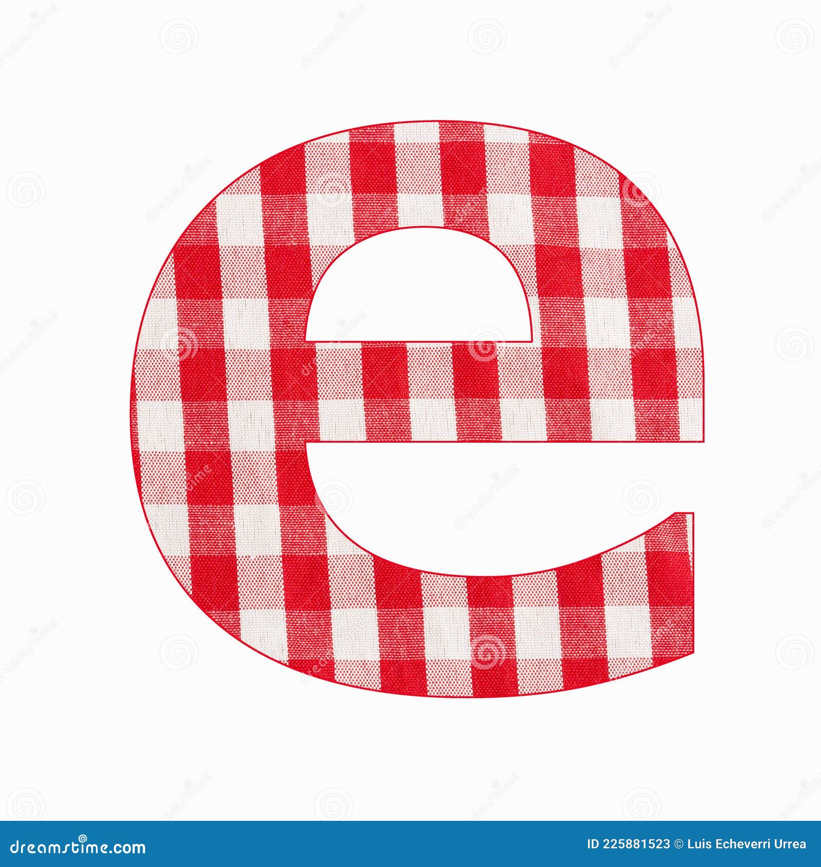 Lowercase Letter E - Red Checkered Napkin Background Stock Illustration ...