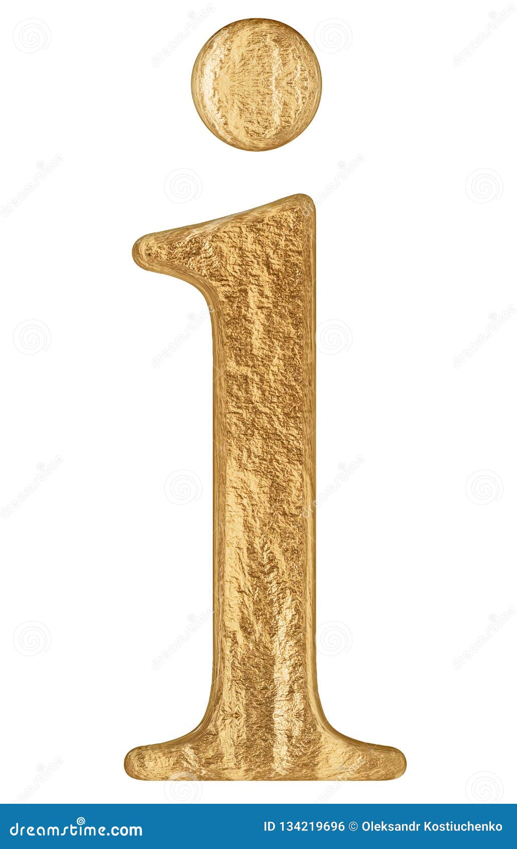 Lowercase Letter I, Isolated on White, 3D Render Stock Illustration ...