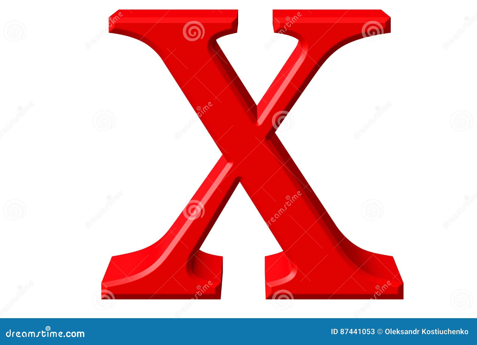 Lowercase Letter X, Isolated on White, with Clipping Path, 3D Il Stock ...